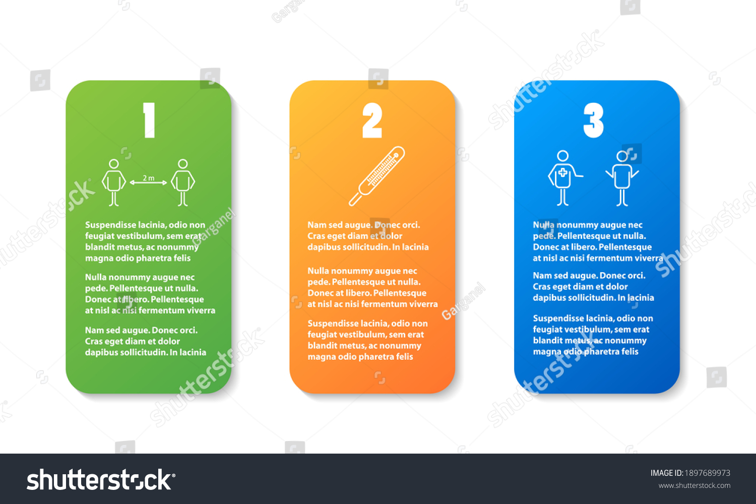 Three Steps Disease Prevention Procedure Stock Vector (Royalty Free ...
