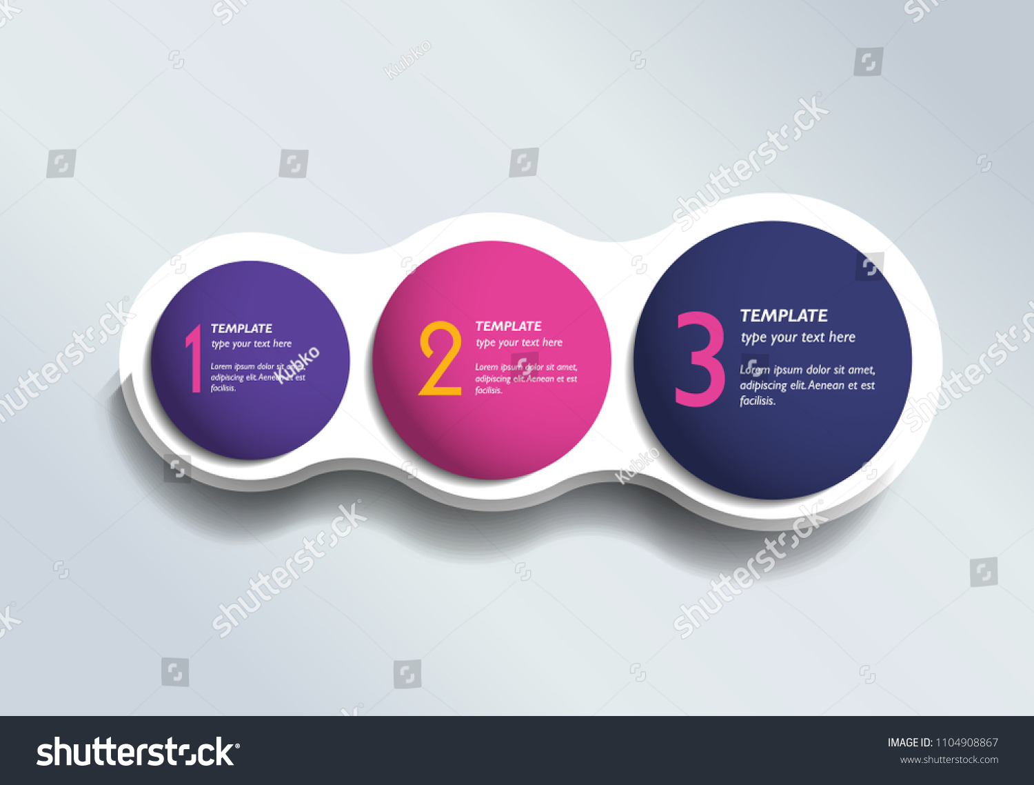 Three Steps Elements Bubble Chart Scheme Stock Vector (Royalty Free ...