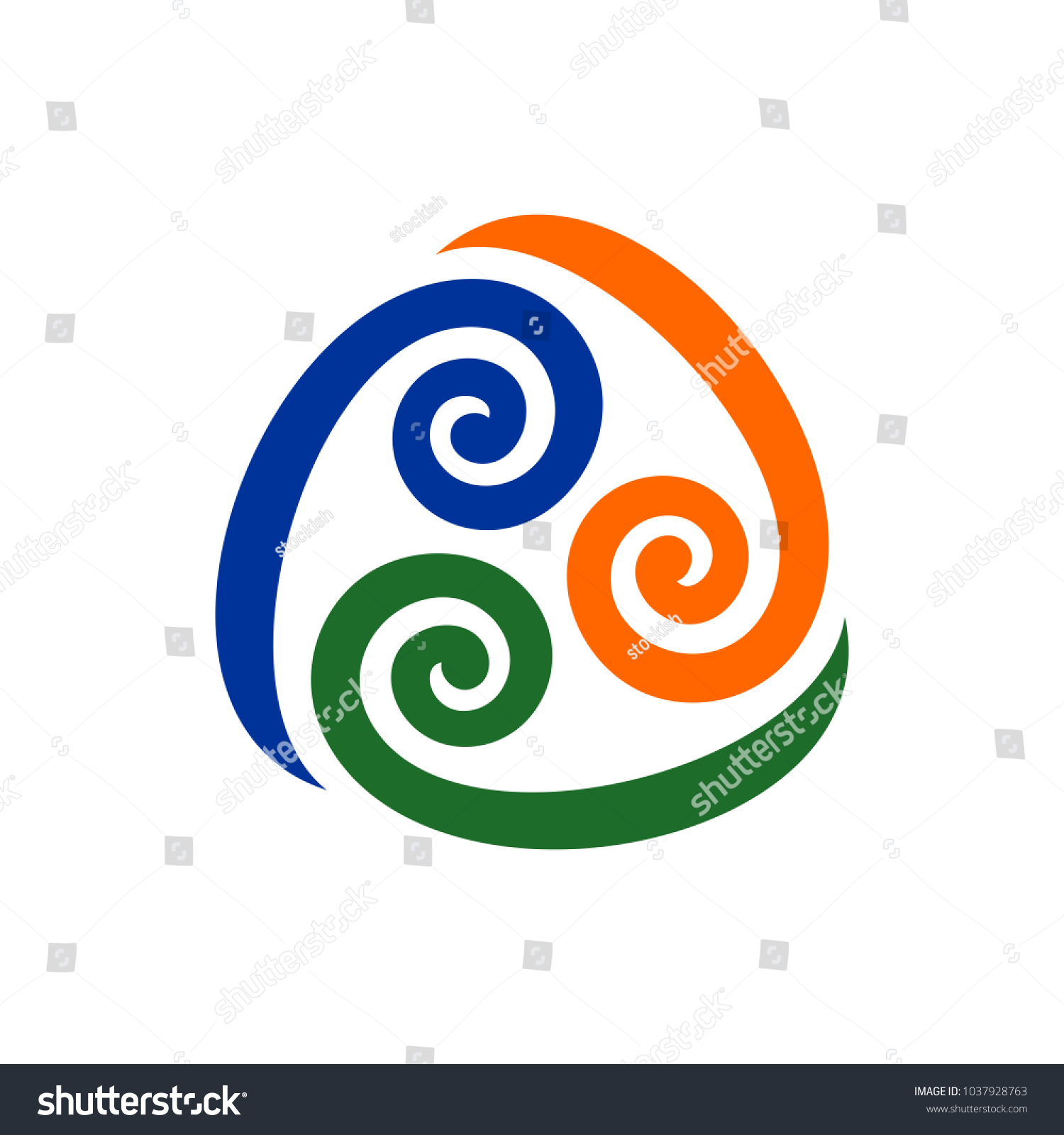 Three Swirl Vector Logo Triangle Vector Stock Vector (Royalty Free ...
