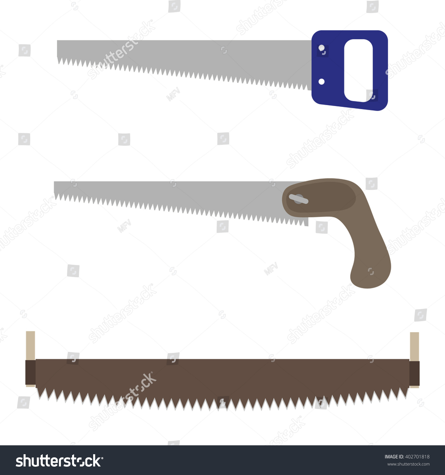 Three Types Hacksaw Vector Stock Vector Royalty Free 402701818