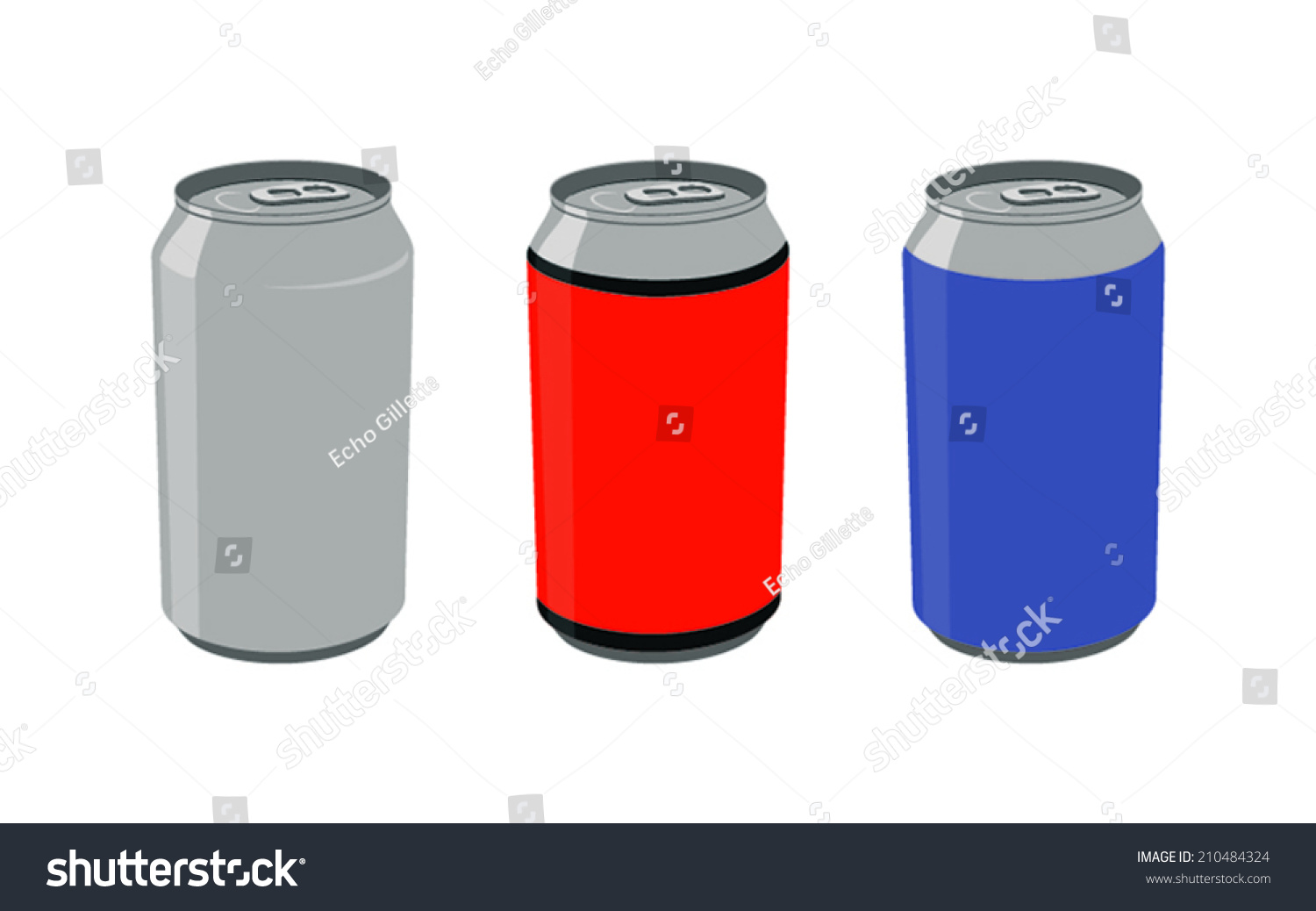 Three Unlabeled Cans Stock Vector (Royalty Free) 210484324