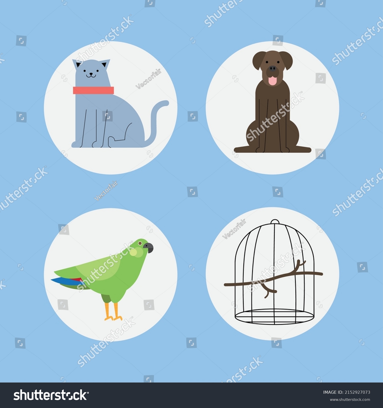 Three Veterinary Service Animals Group Stock Vector (Royalty Free ...