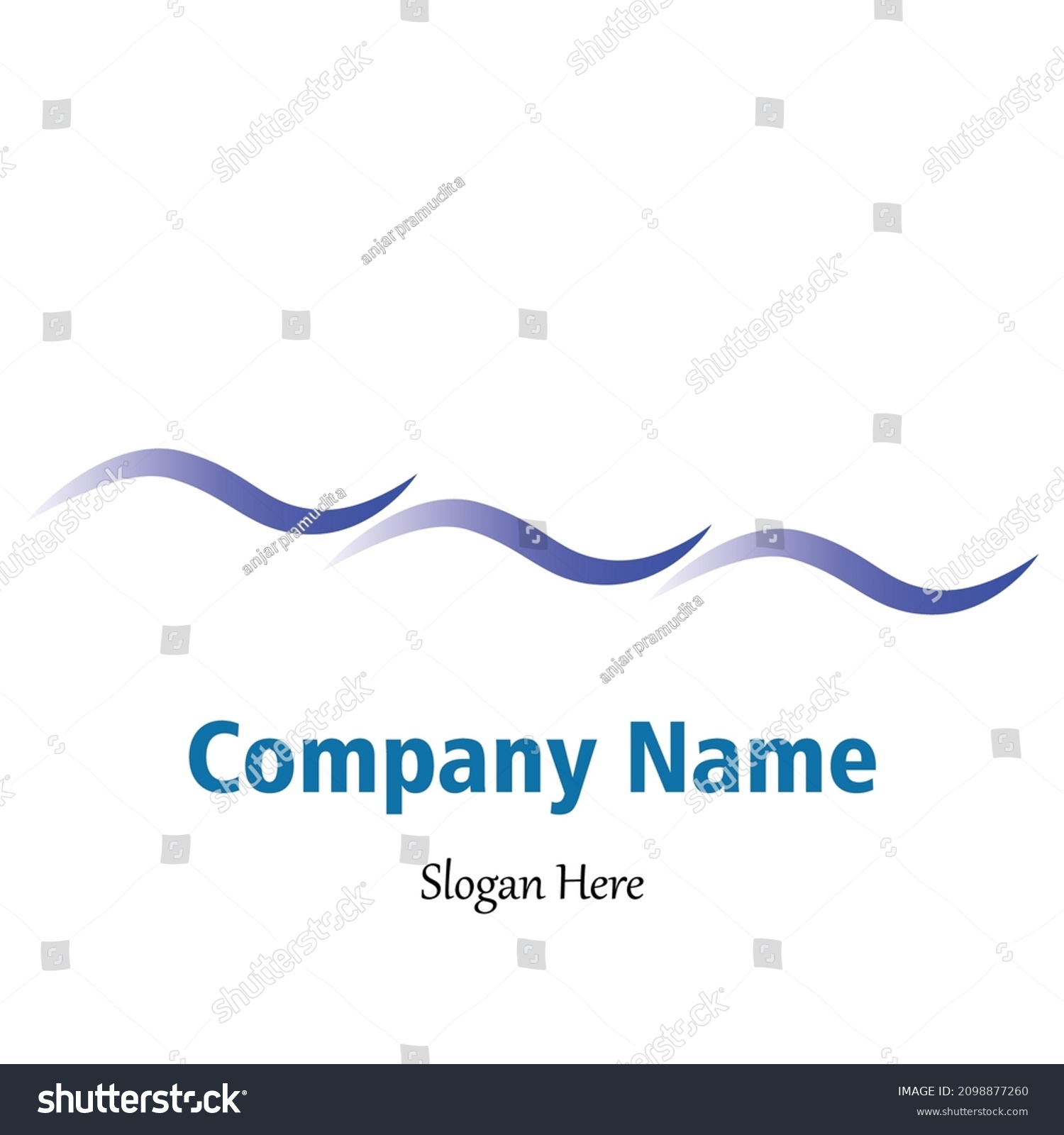 Three Waves Logo Vector Illustration Design Stock Vector (Royalty Free ...
