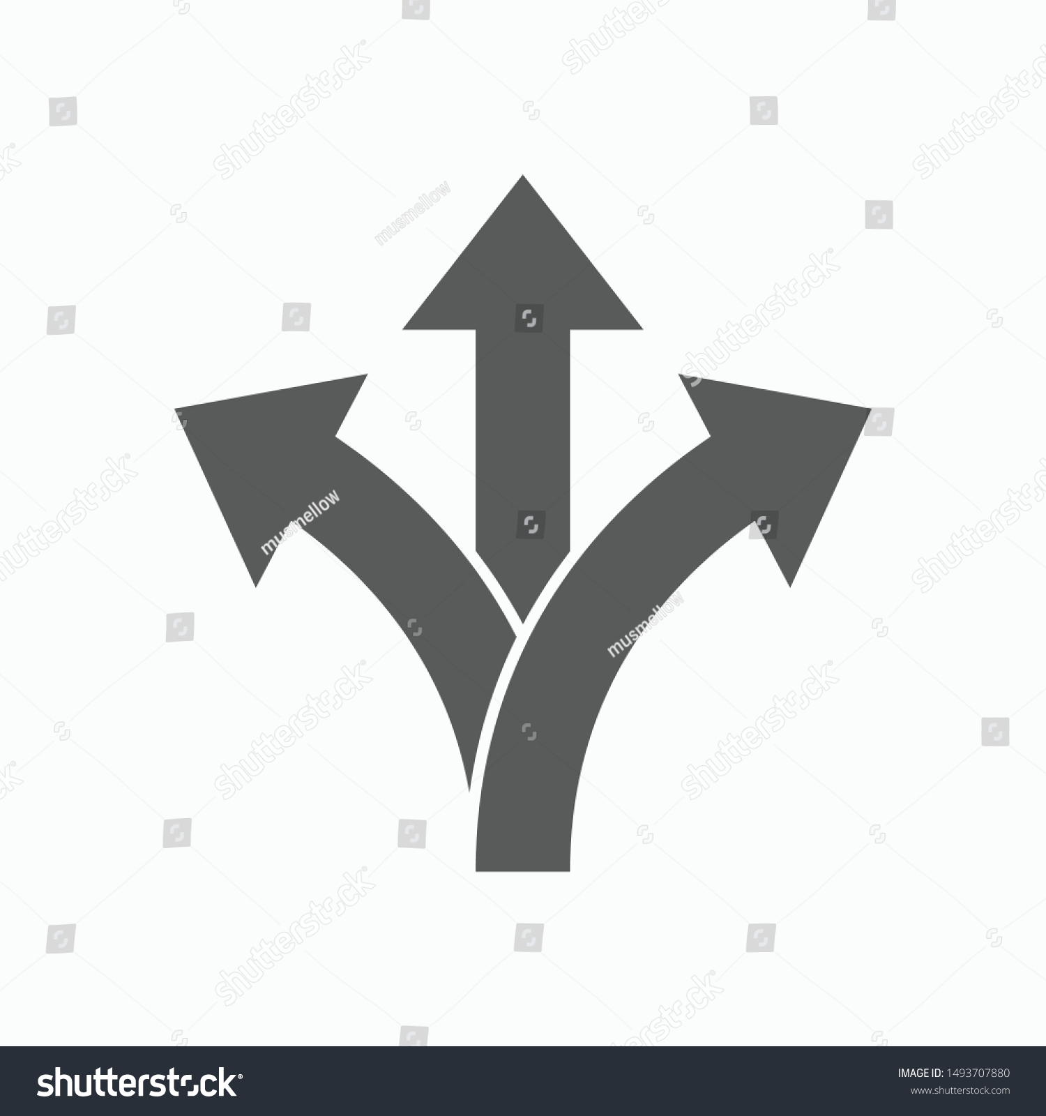 Three Way Direction Arrow Vector Illustration Stock Vector (Royalty ...