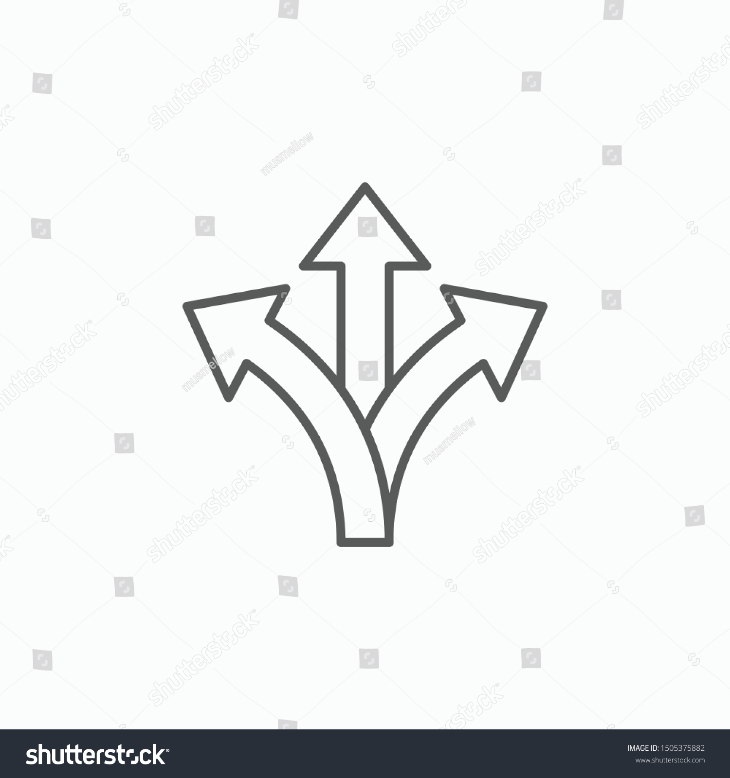 Three Way Direction Arrow Vector Illustration Stock Vector (Royalty ...