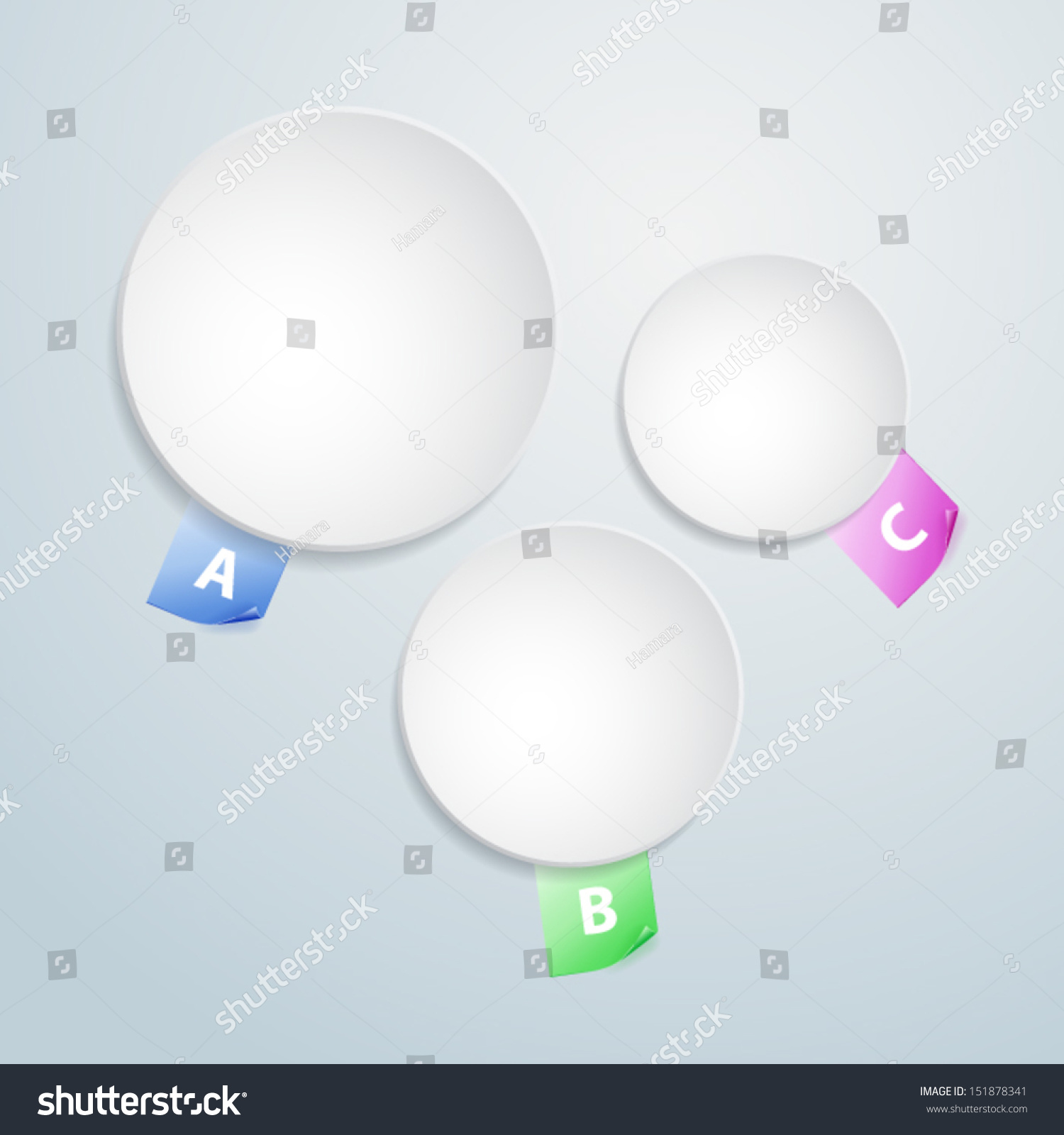 Three White Paper Round Notes Infographics Stock Vector (Royalty Free ...