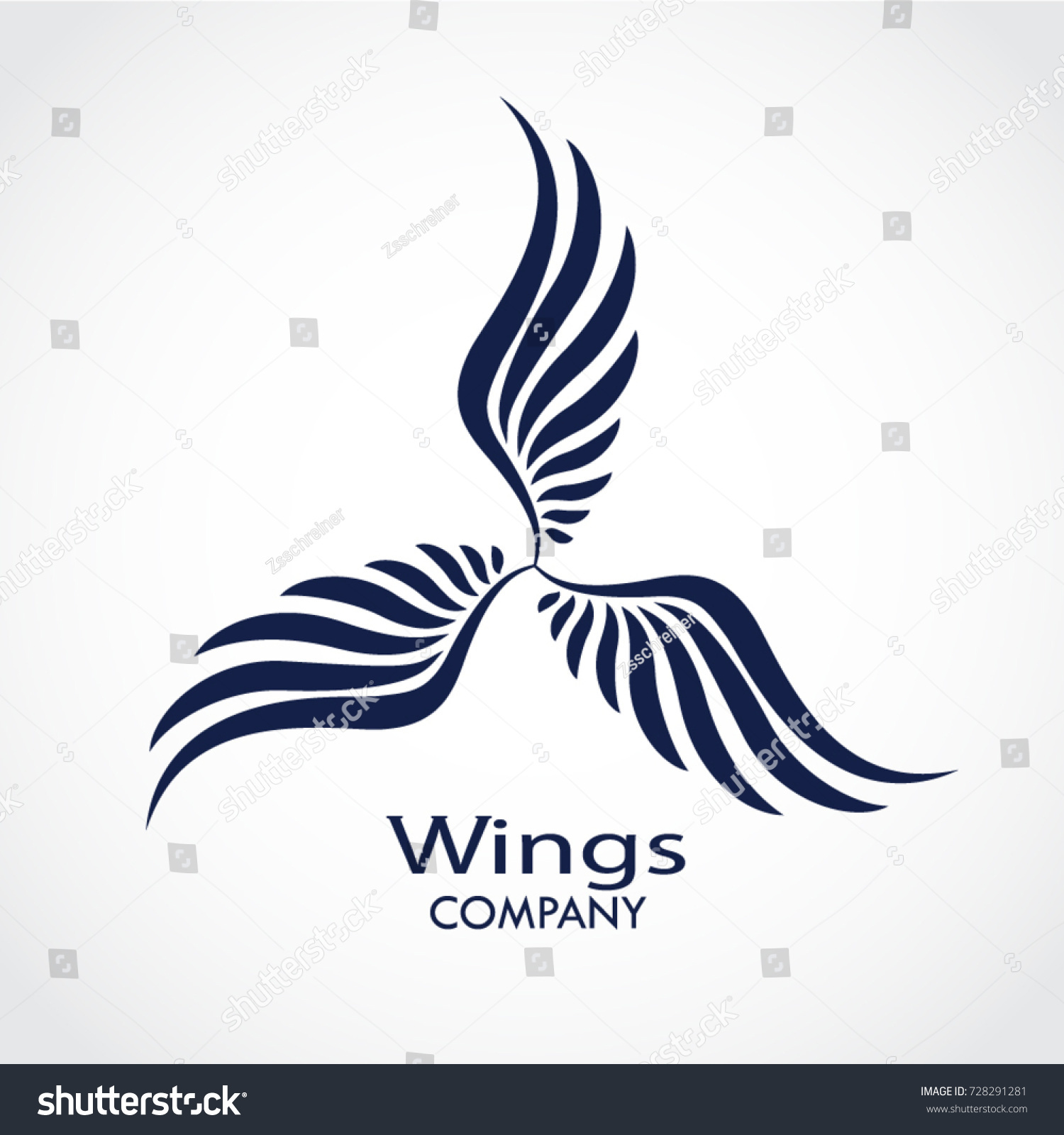 Three Wings Logo Stock Vector (Royalty Free) 728291281 | Shutterstock