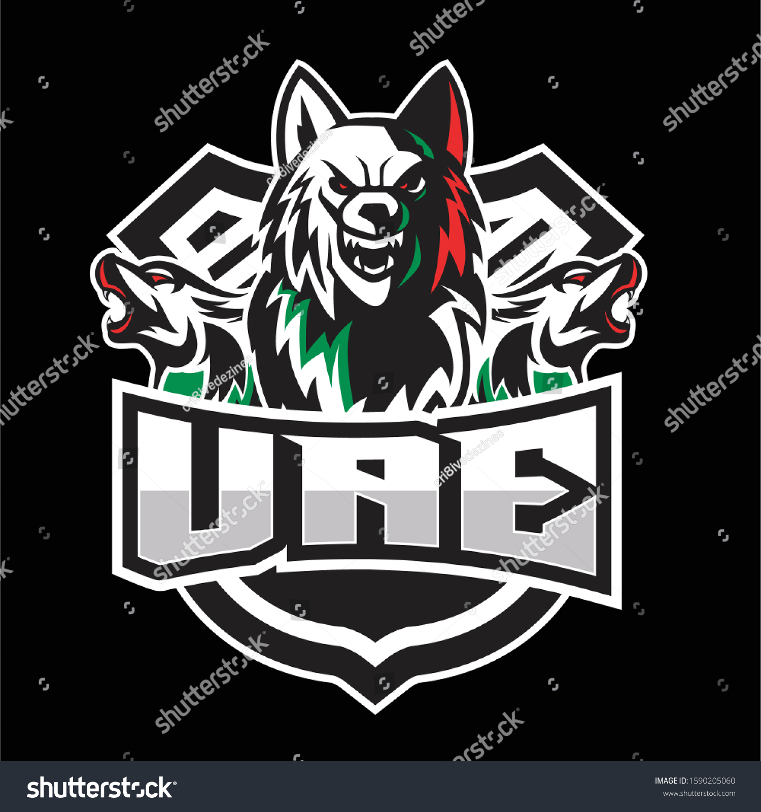 Three Wolf Design Vector Art Mascot Stock Vector (Royalty Free ...