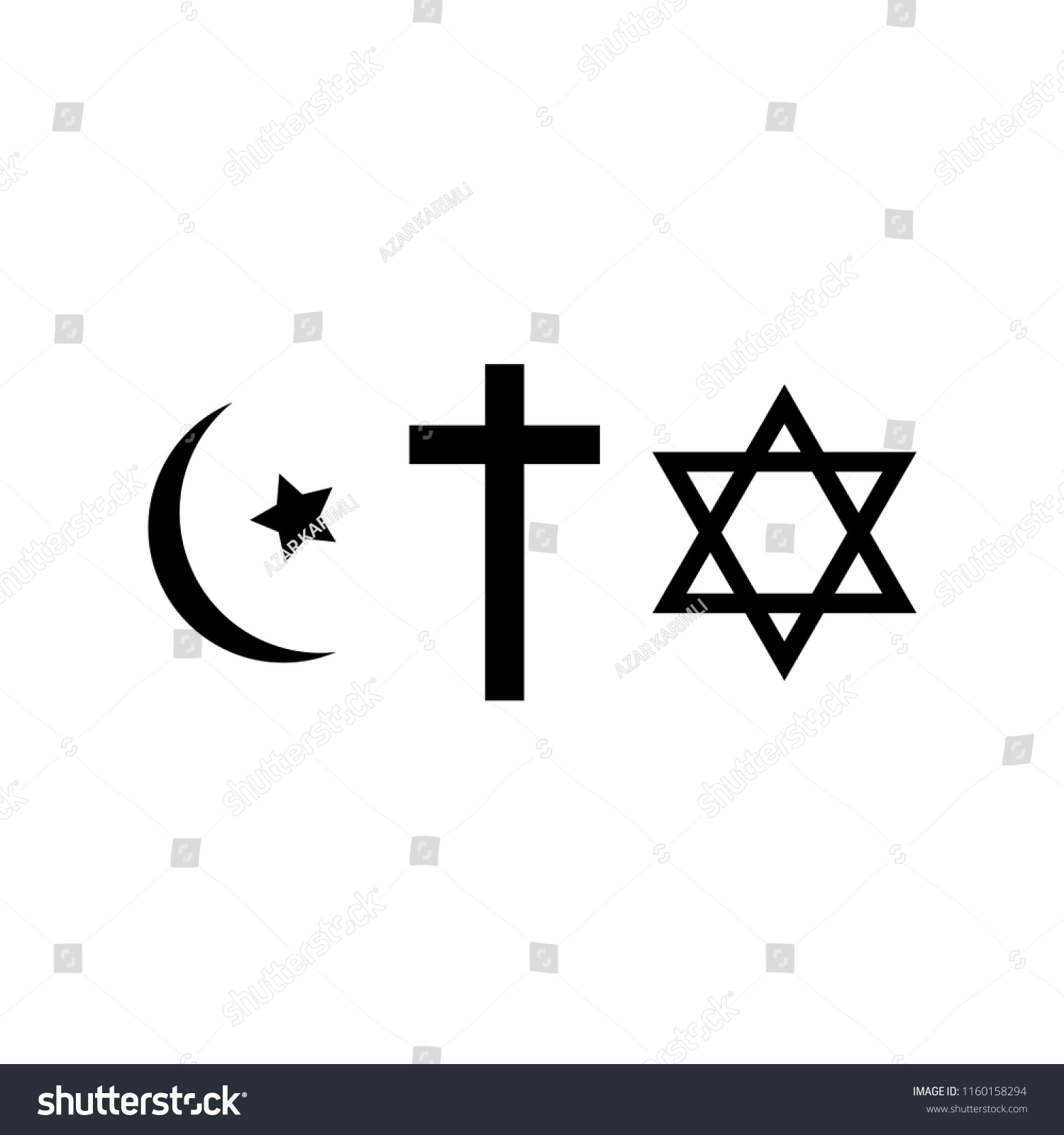 Three World Religions Symbols: vetor stock (livre de direitos ...