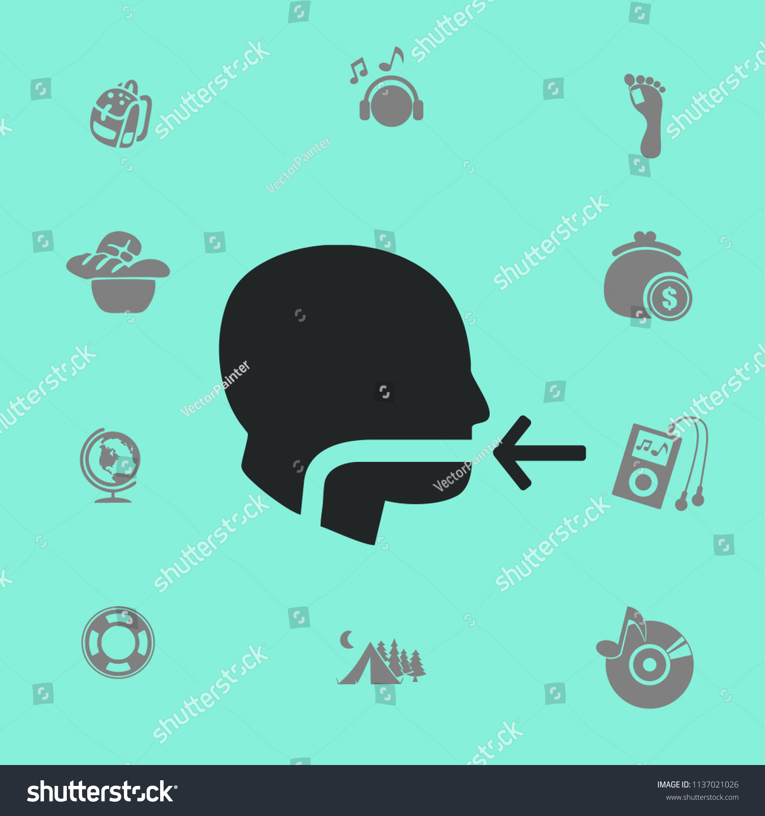 Throat Symbol Vector Illustration Stock Vector (Royalty Free) 1137021026