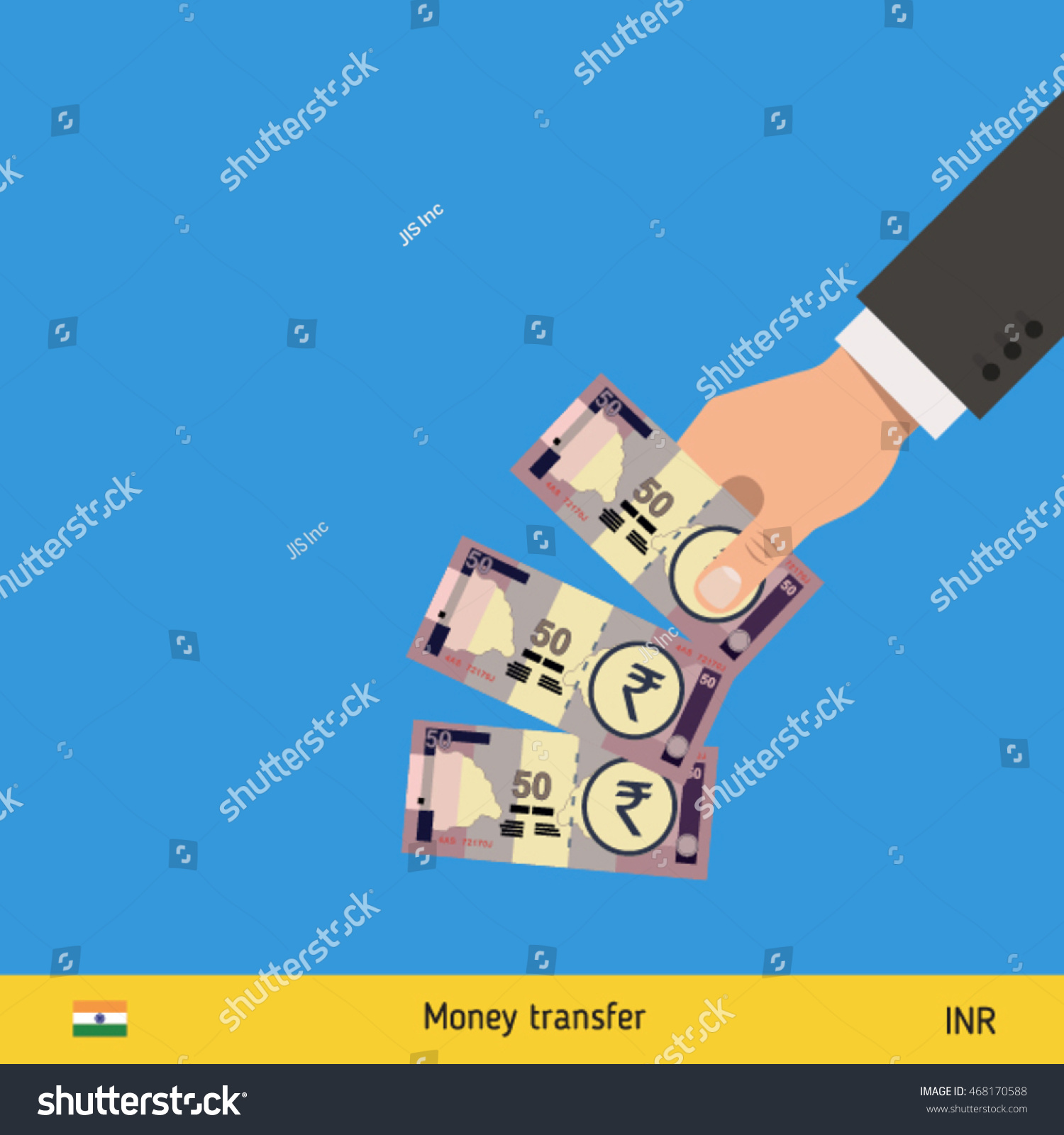 Throwing Three Rupee Indian Rupee Banknote Stock Vector (Royalty Free ...