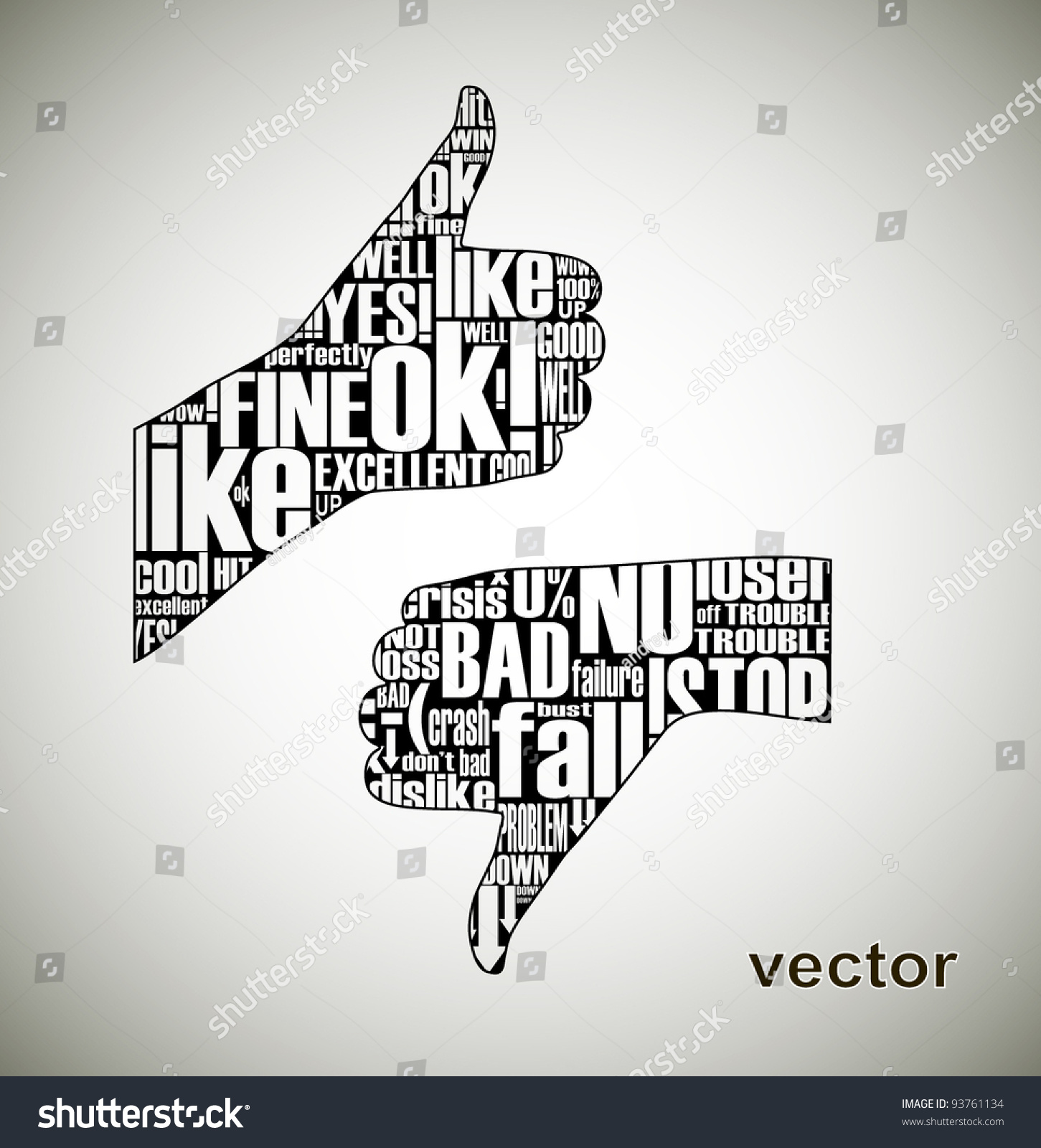 2,905 Positive and negative word Stock Vectors, Images & Vector Art ...