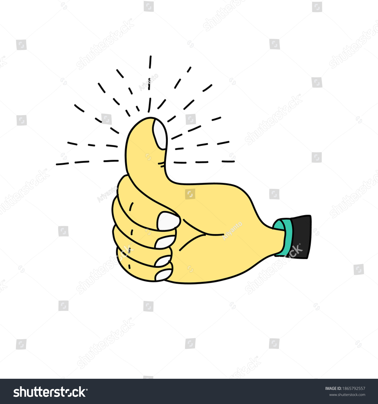 Thumb Gesture Cartoon Vector Stock Vector (Royalty Free) 1865792557