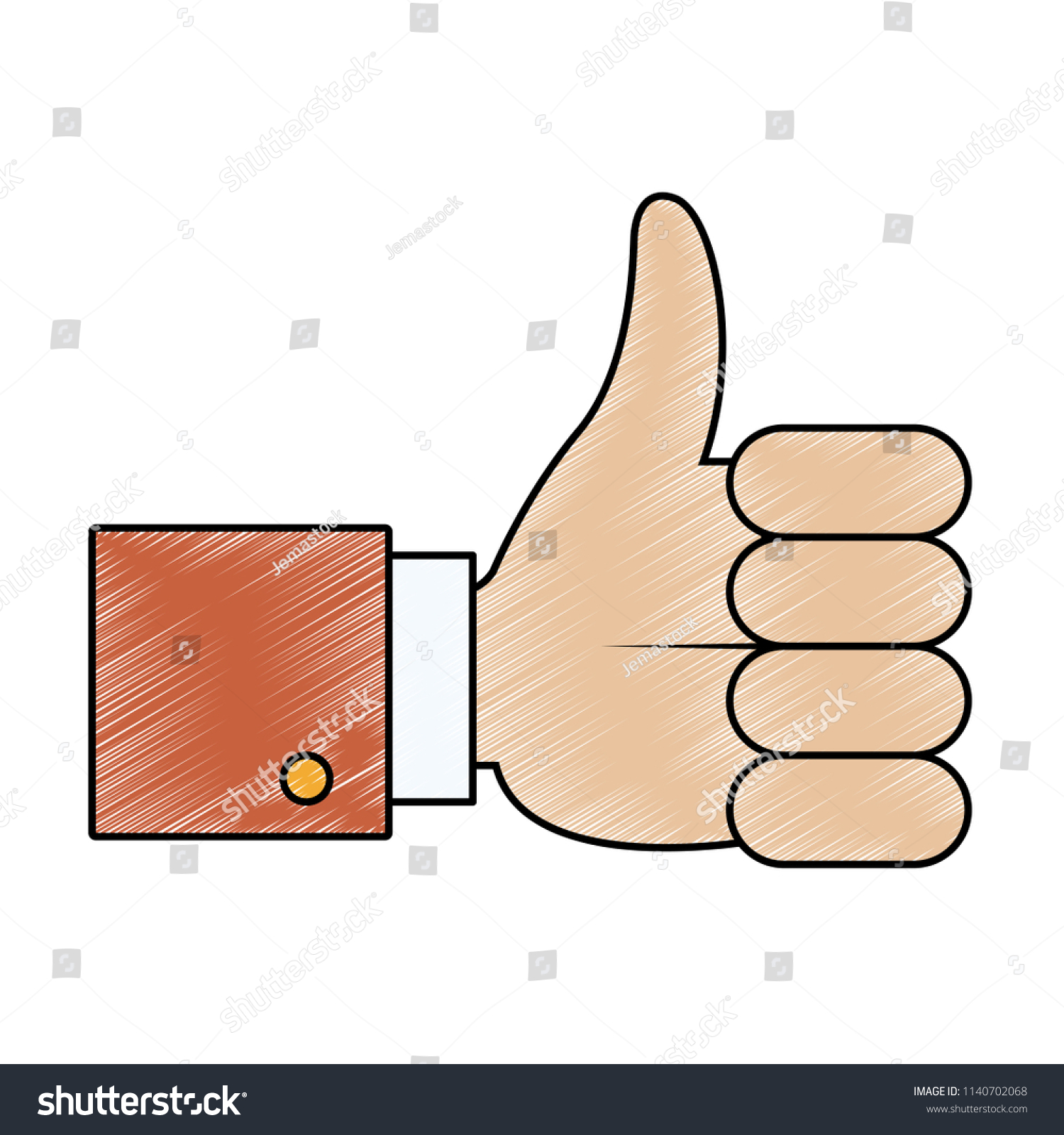 Thumb Hand Symbol Scribble Stock Vector (Royalty Free) 1140702068 ...