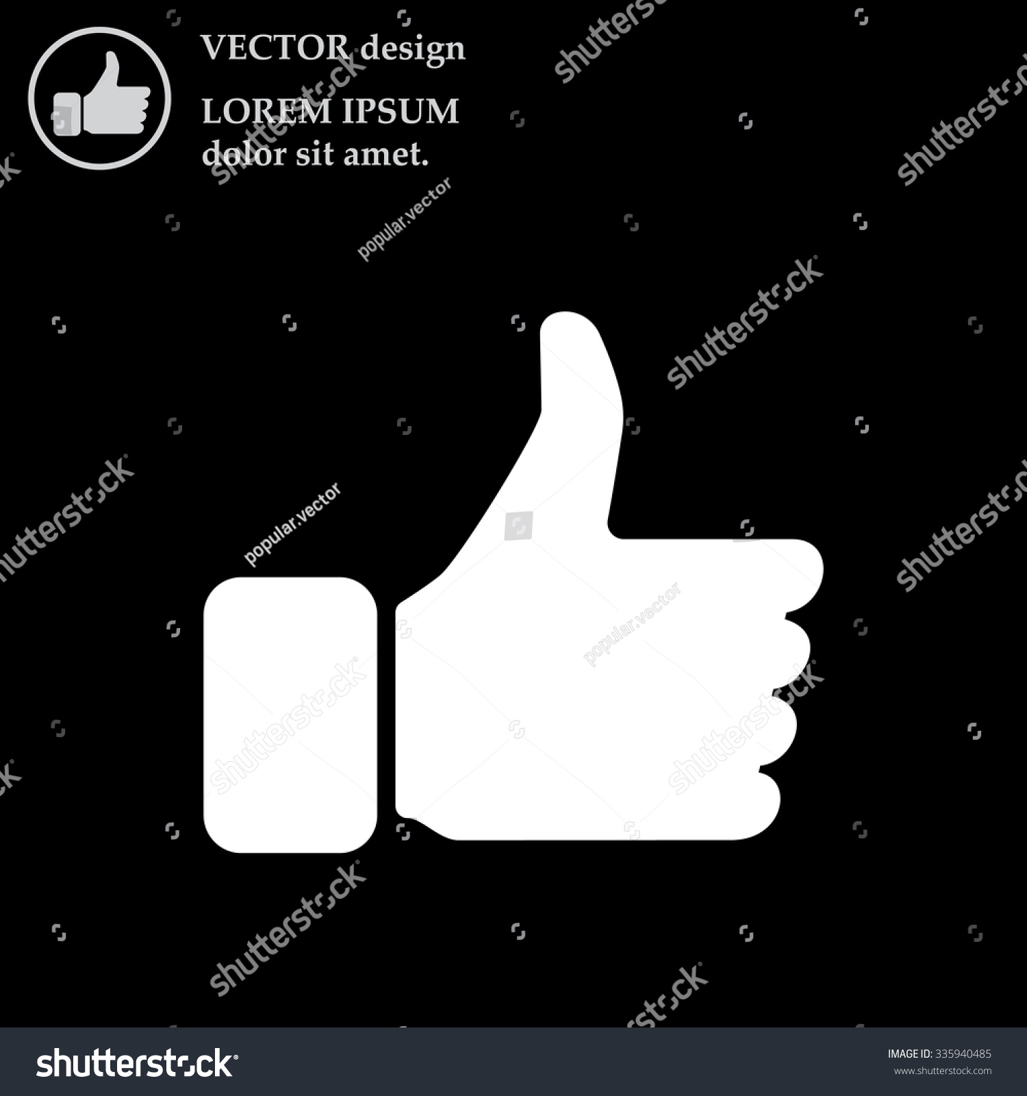 Thumb Icon Vector Illustration Stock Vector (Royalty Free) 335940485 ...