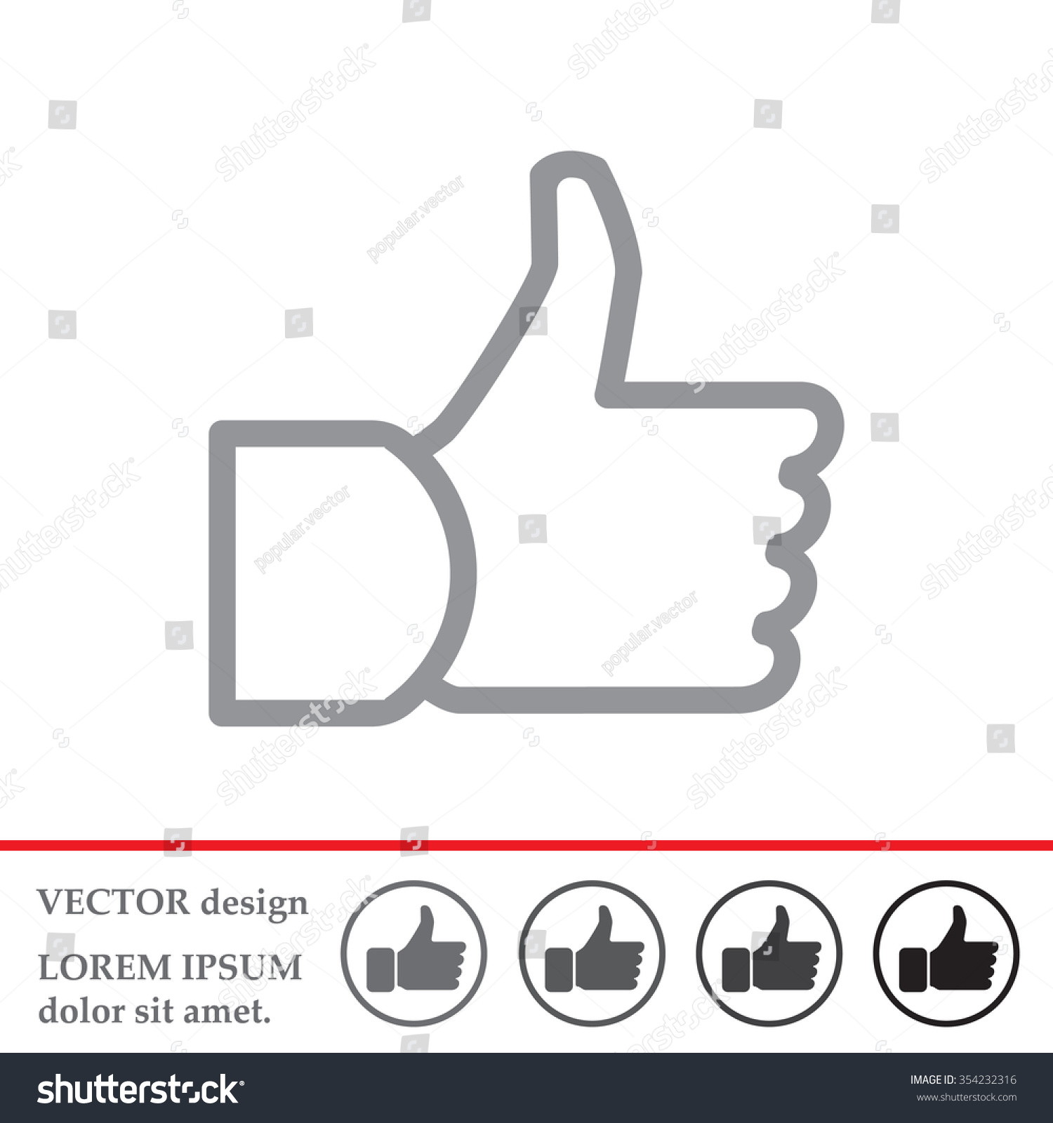 Thumb Icon Vector Illustration Stock Vector (Royalty Free) 354232316