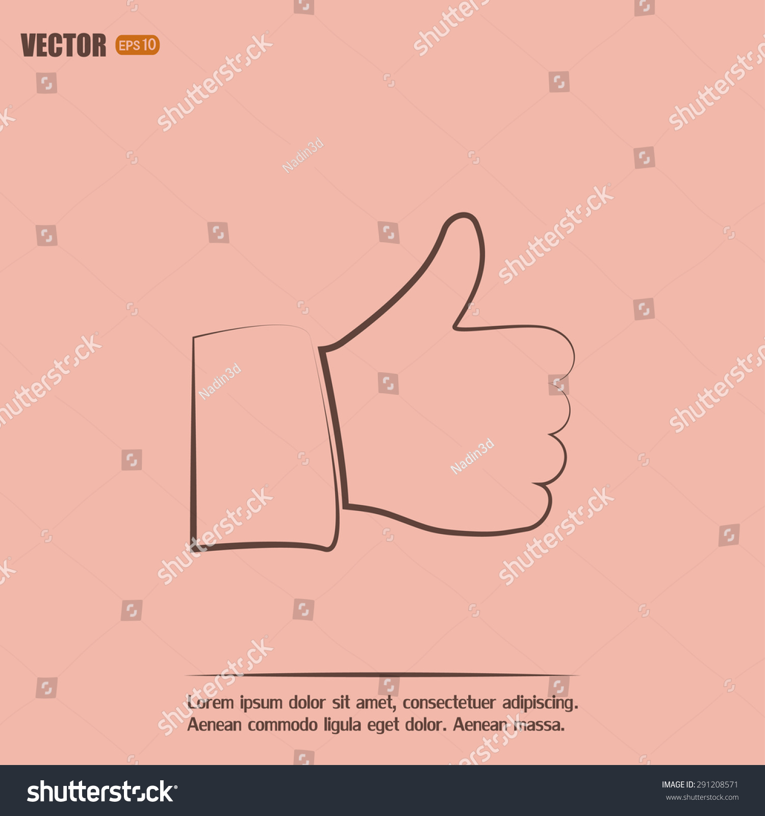 Thumb Vector Sign Okay Stock Vector (Royalty Free) 291208571