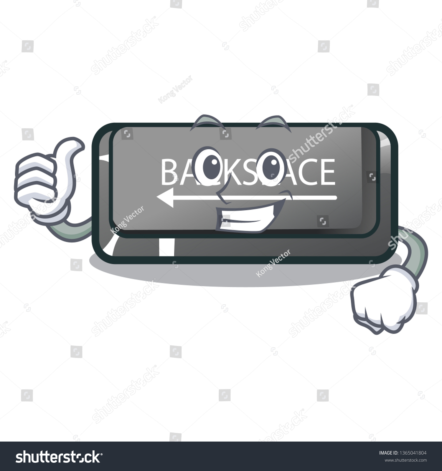 Thumbs Button Backspace Shape Cartoon Stock Vector (Royalty Free ...