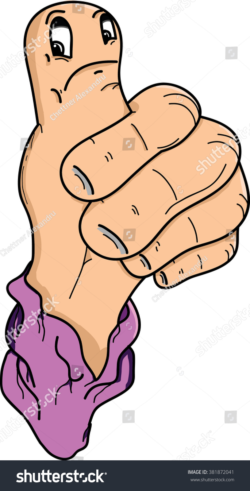 Thumbs Cartoon Vector Stock Vector (Royalty Free) 381872041