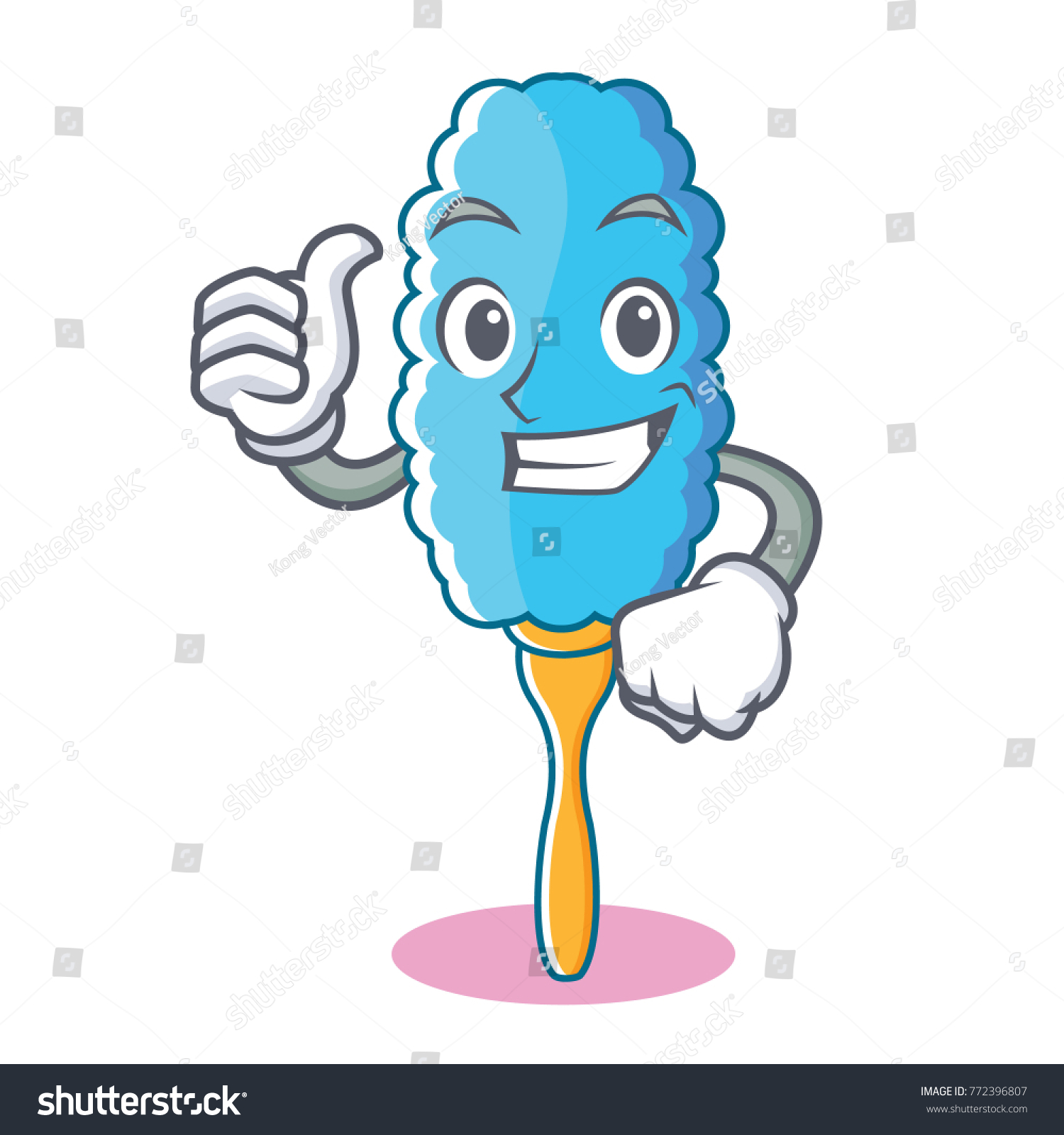 Thumbs Feather Duster Character Cartoon Stock Vector (Royalty Free ...