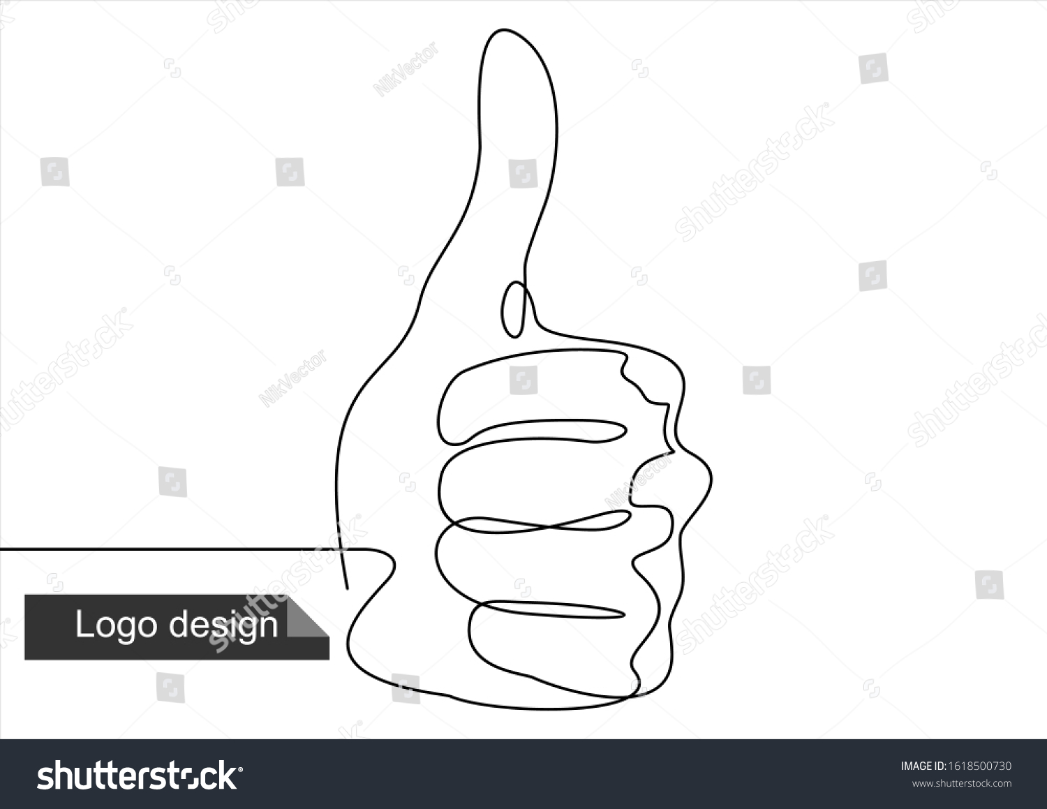 Thumbs Linecontinuous Line Drawing Stock Vector (Royalty Free ...