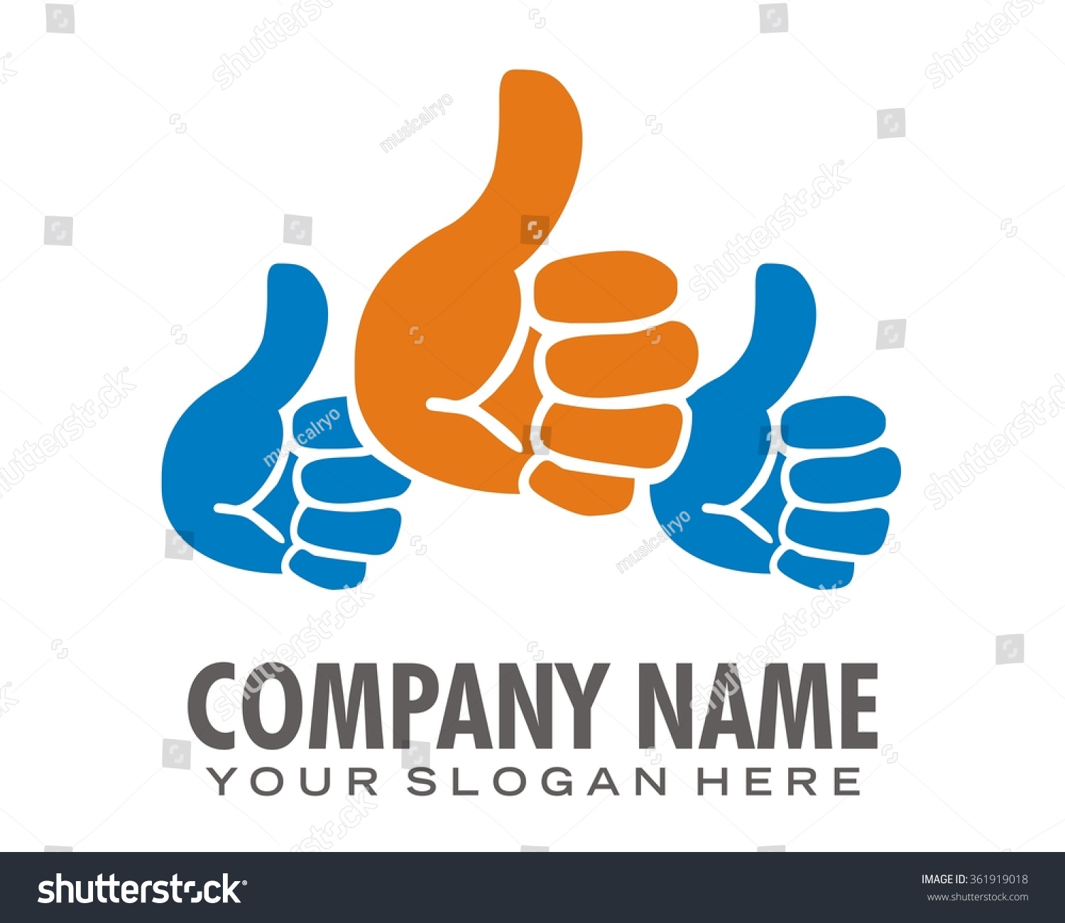 Thumbs Logo Icon Vector Stock Vector (Royalty Free) 361919018