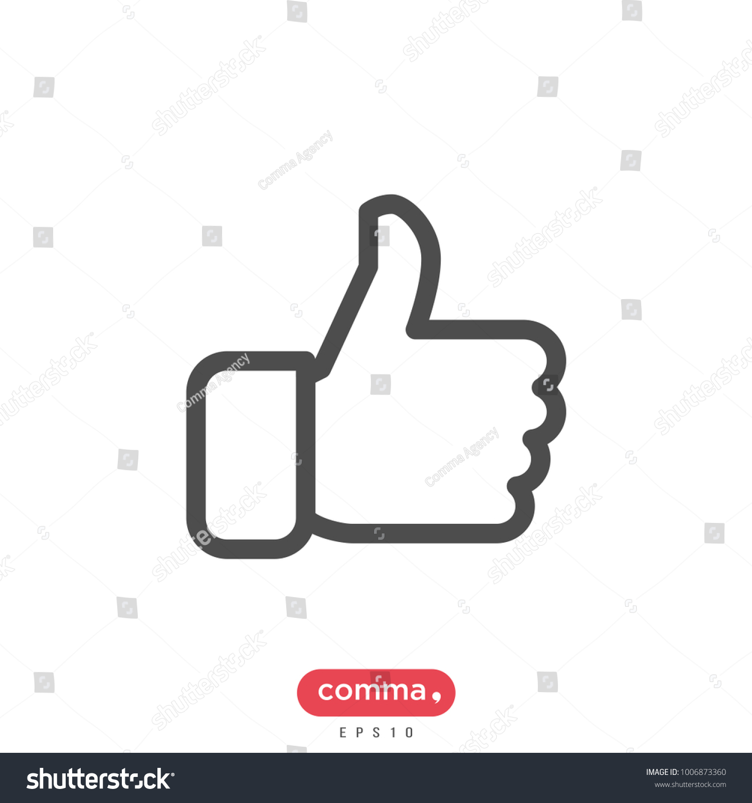 Thumbs Vector Icon Like Symbol Stock Vector (Royalty Free) 1006873360 ...