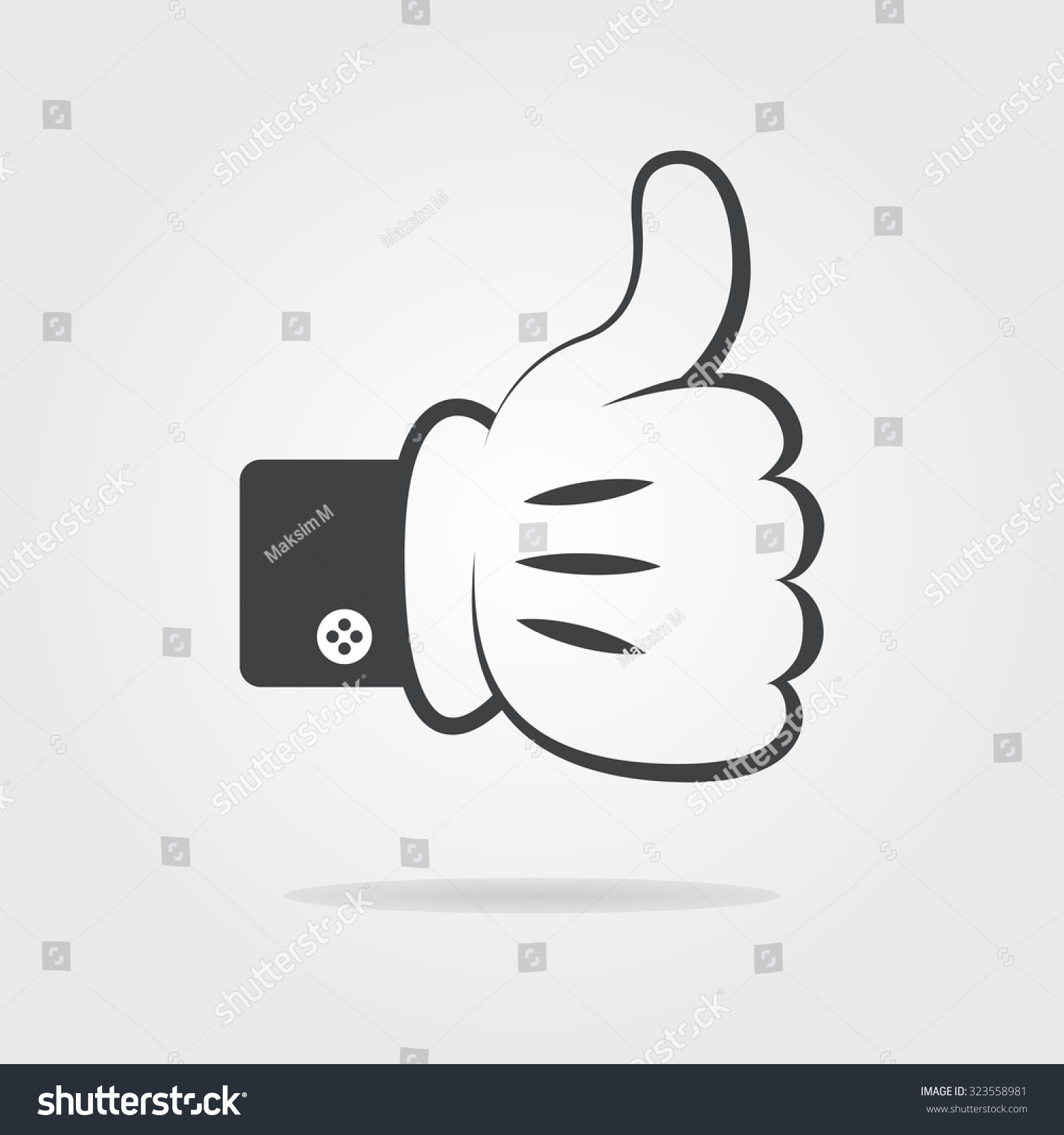 Thump Vector Illustration Monochromatic Icon Stock Vector (Royalty Free ...