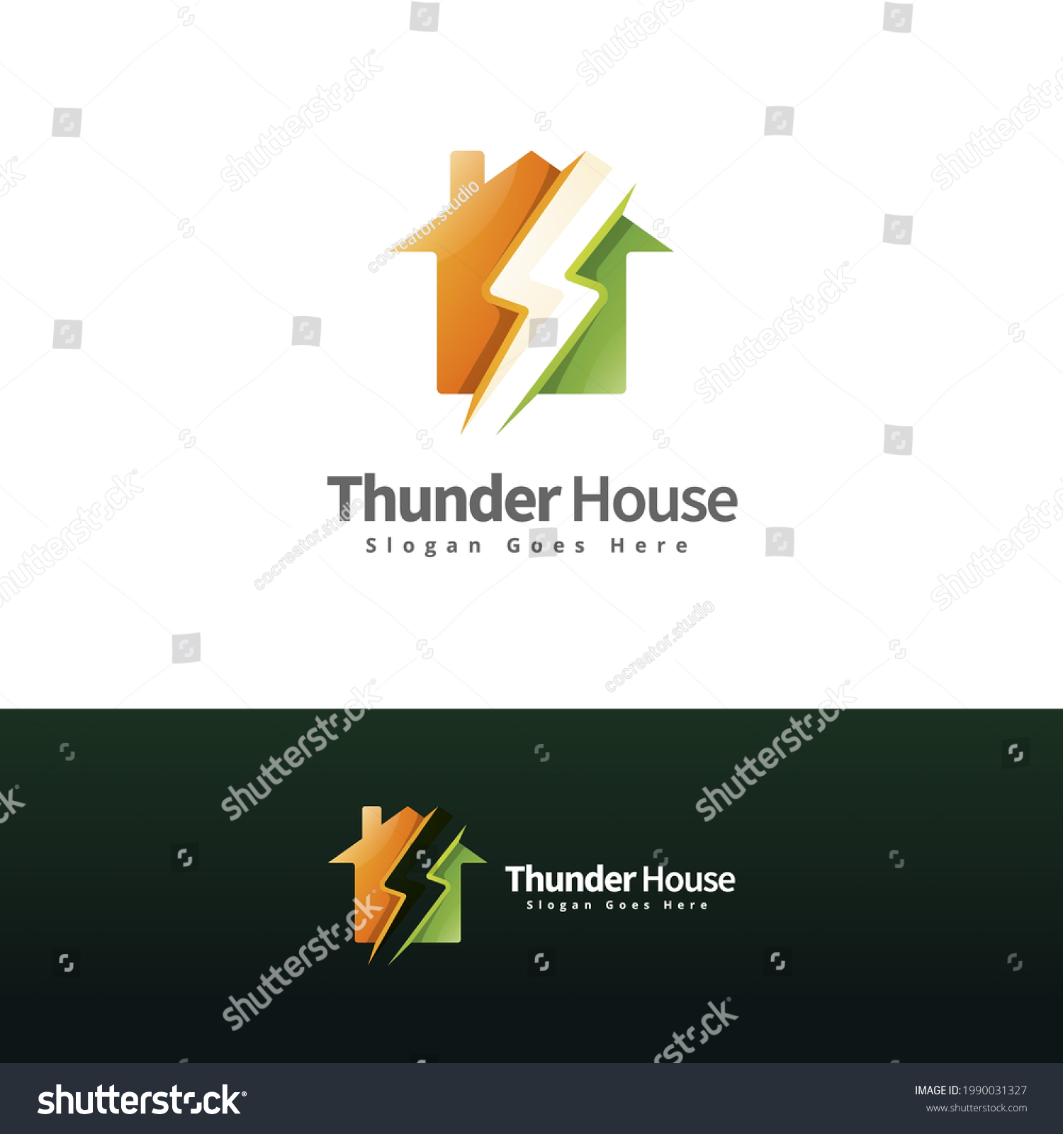 Thunder House Modern Logo Stock Vector (Royalty Free) 1990031327 ...