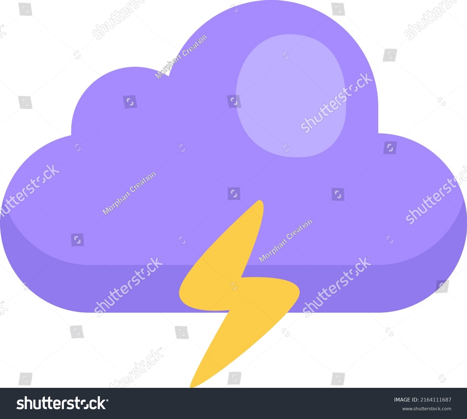 Thunder Cloud Illustration Vector On White Stock Vector (Royalty Free ...