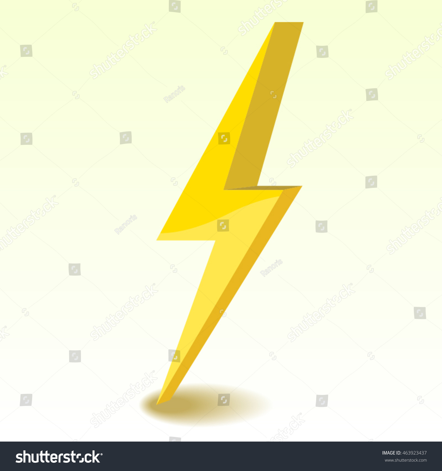 Thunder Element Symbol 3d Style Stock Vector (Royalty Free) 463923437