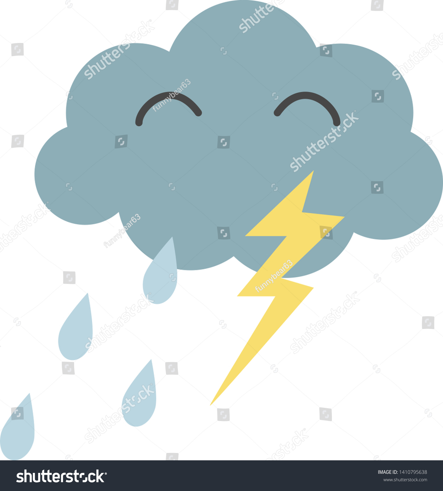 Thunder Flat Illustration On White Stock Vector (Royalty Free ...