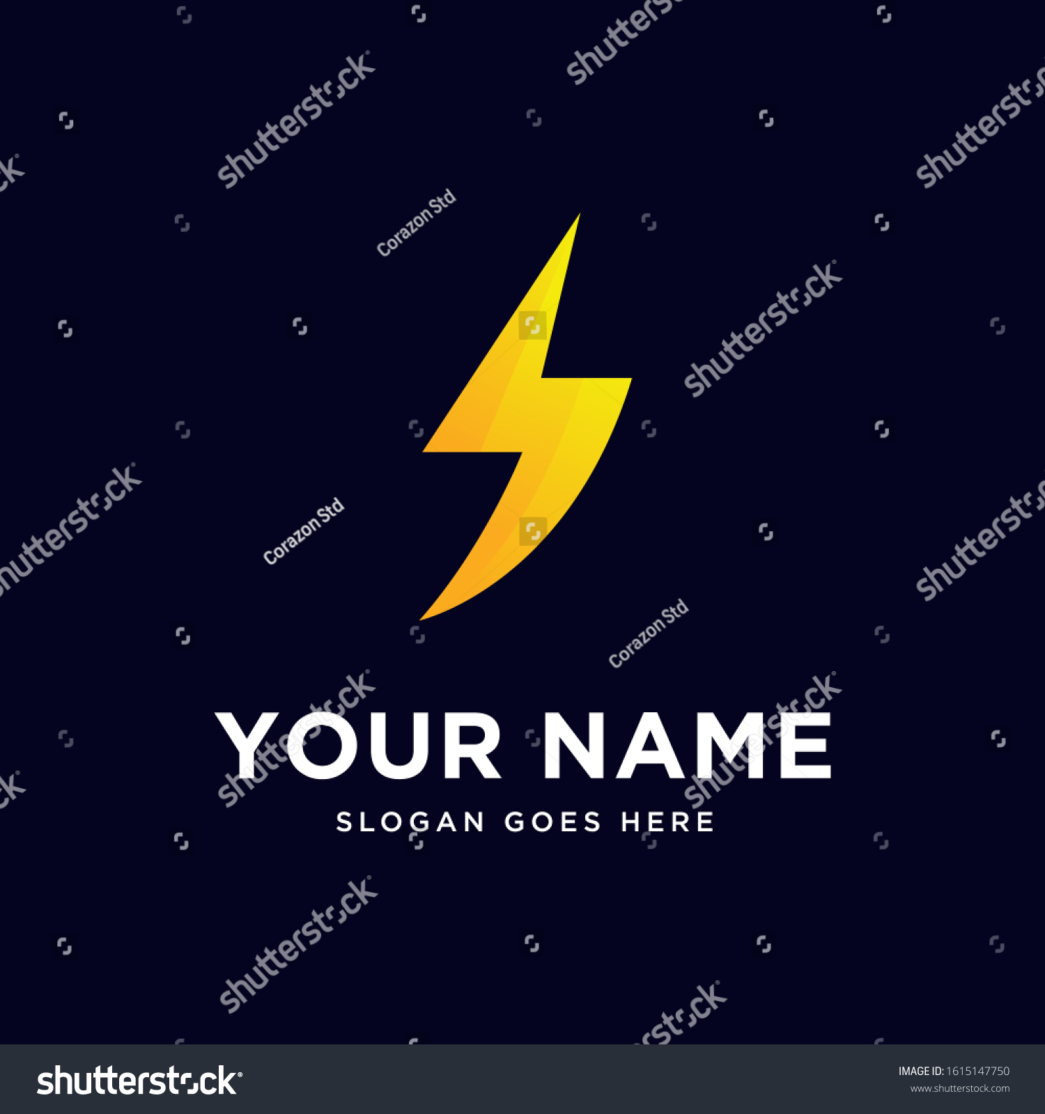 Thunder Logo Design Modern Style: vector de stock (libre de regalías ...