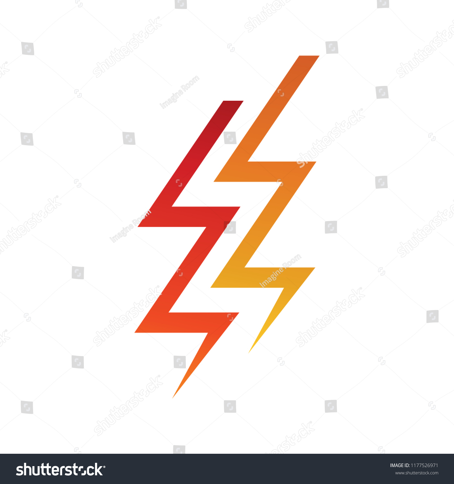 Thunder Logo Template Double Lightning Logo Stock Vector (Royalty Free ...