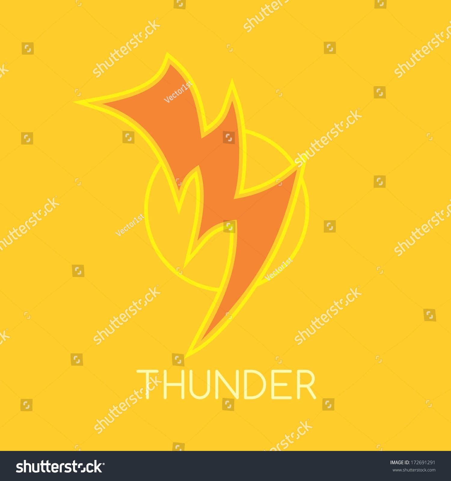 Thunder Sign Art Stock Vector (Royalty Free) 172691291