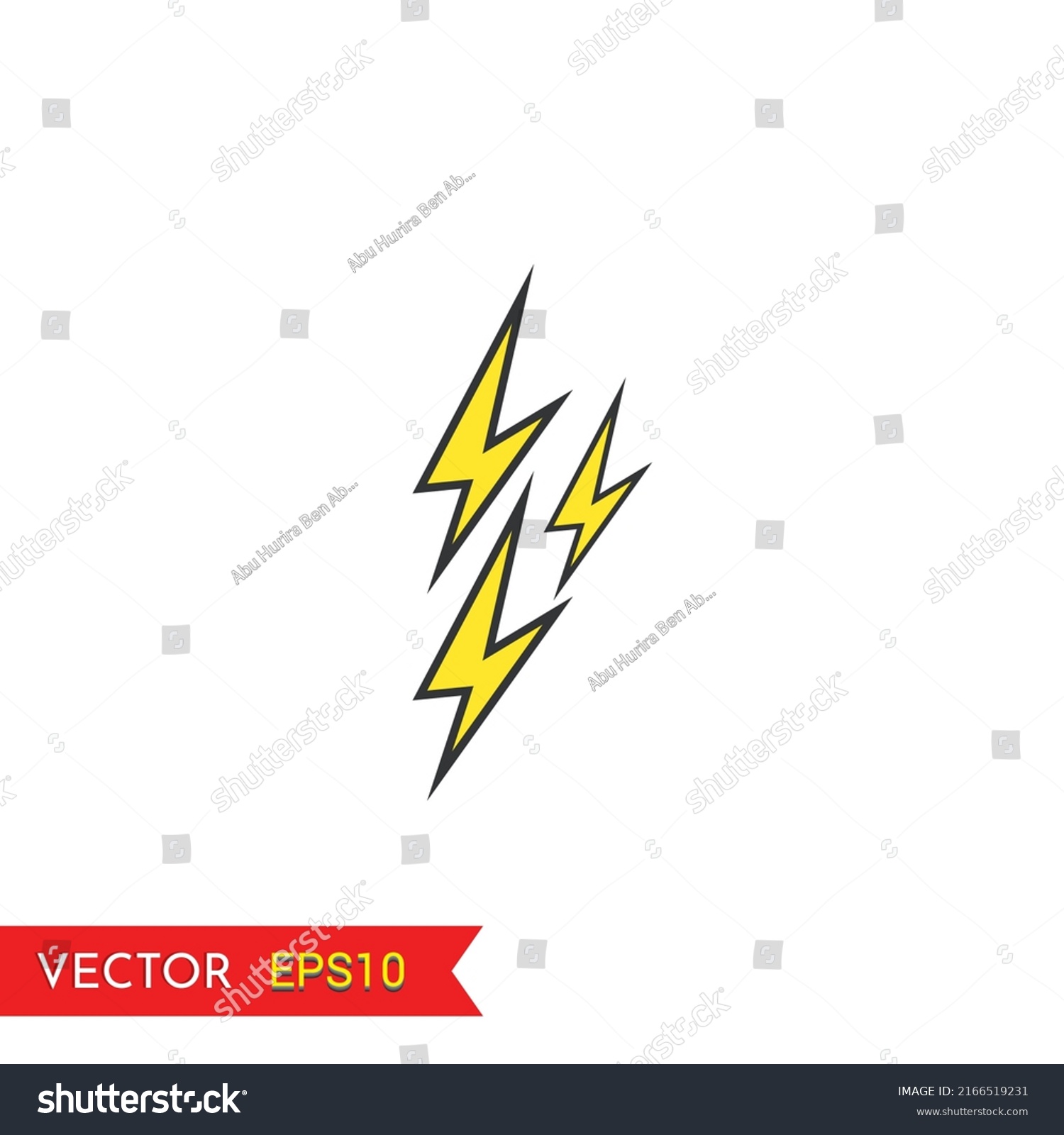 Thunder Stone Button Icon Vector Stock Vector (Royalty Free) 2166519231 ...