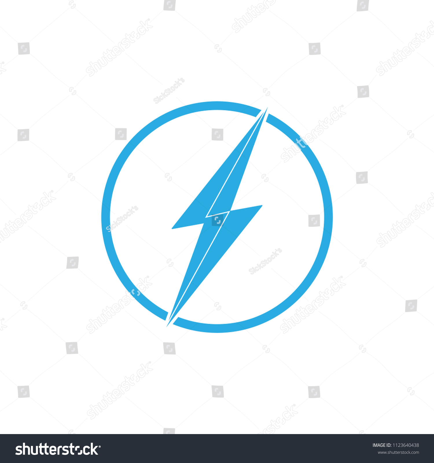 Thunder Symbol Geometric Monogram Design Logo Stock Vector (Royalty ...
