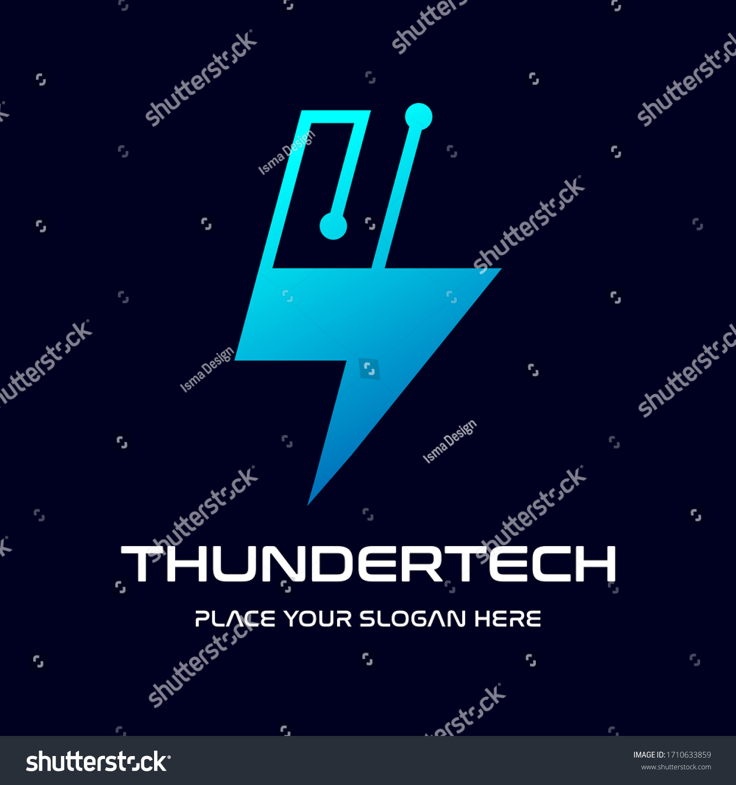 Thunder Technology Vector Logo Template This Stock Vector (Royalty Free ...