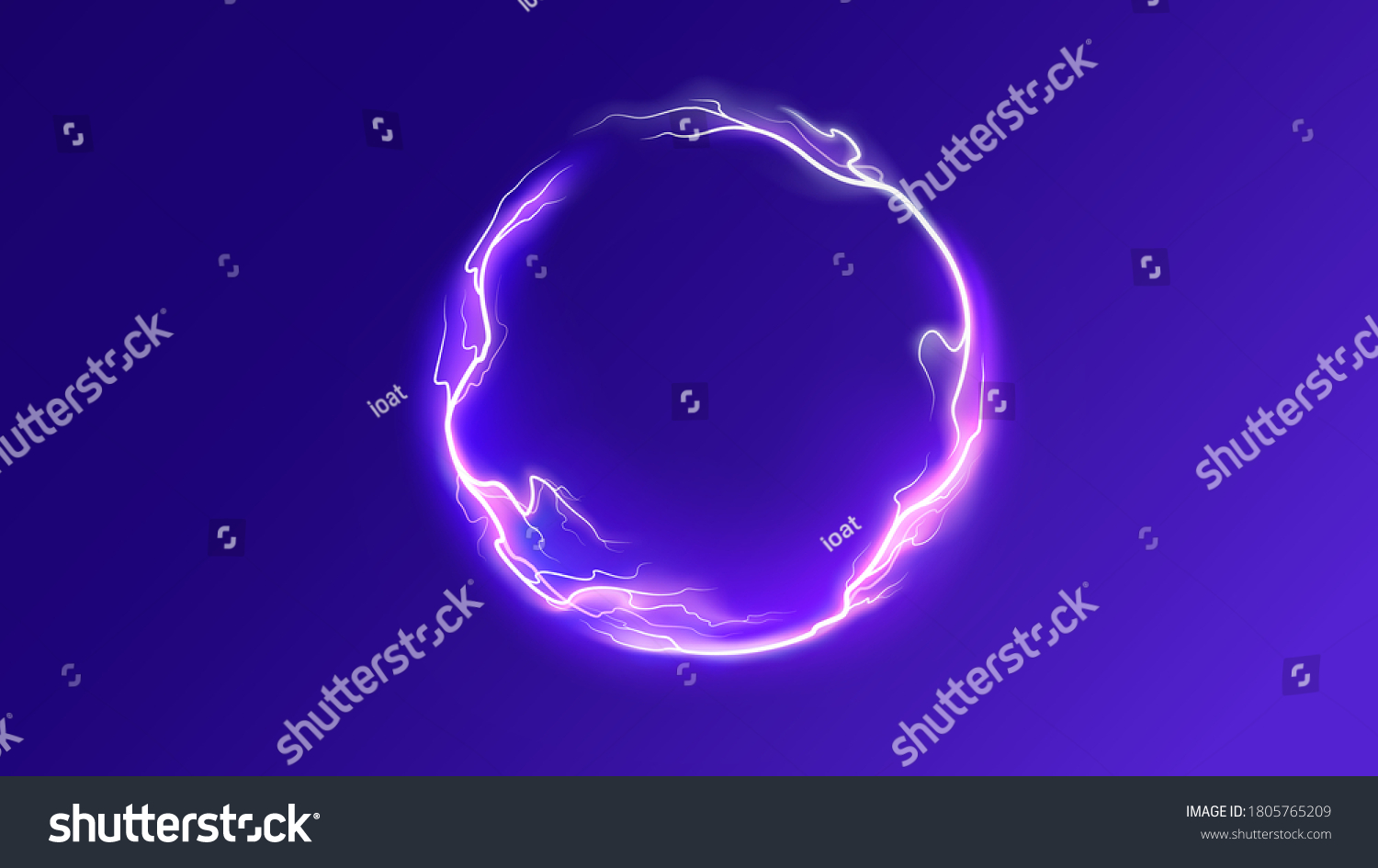 Thunderbolt Electricity Lightning Power Effect Ball Stock Vector ...