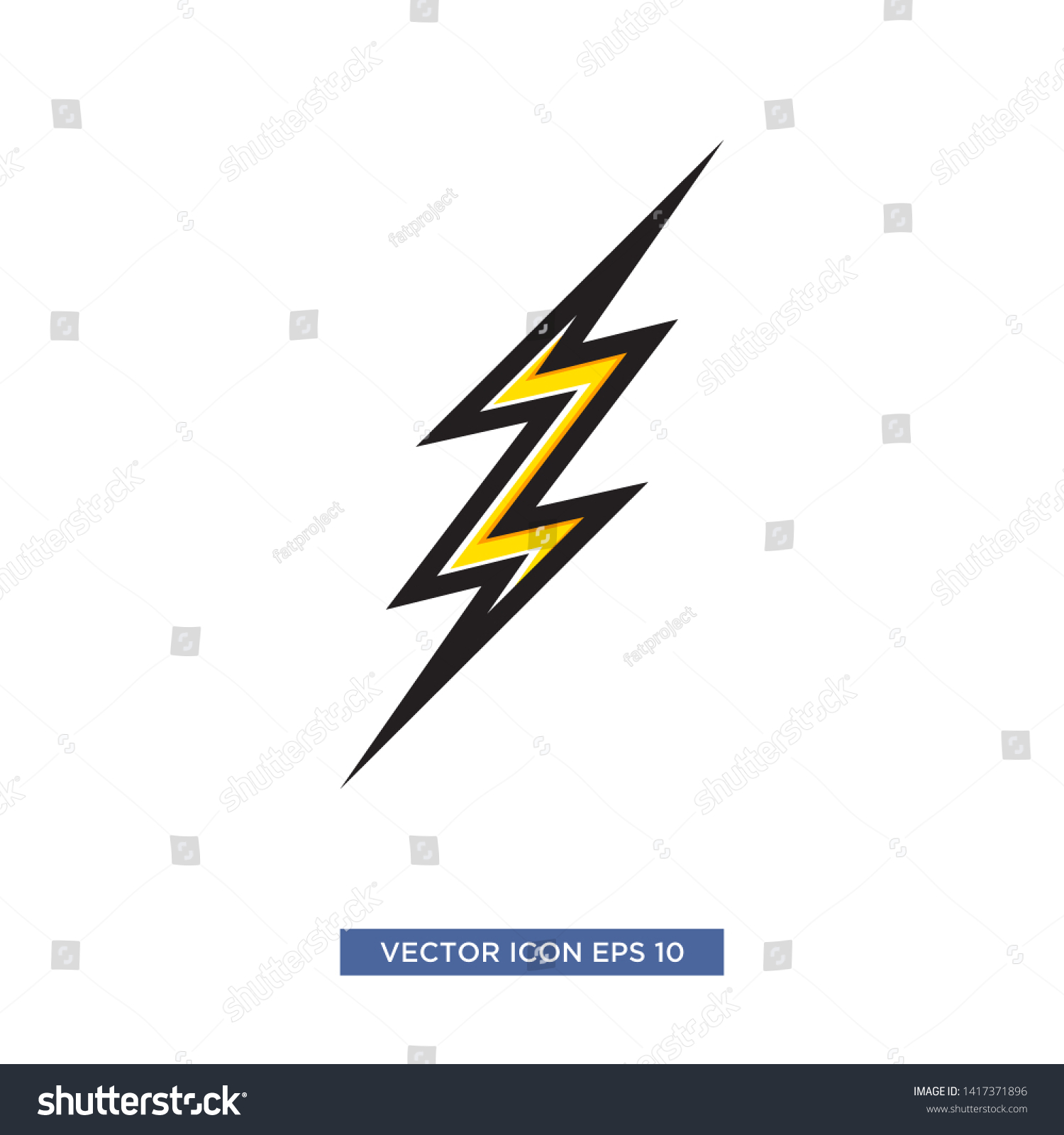 Thunderbolt Icon Vector Illustration Template Stock Vector (Royalty ...