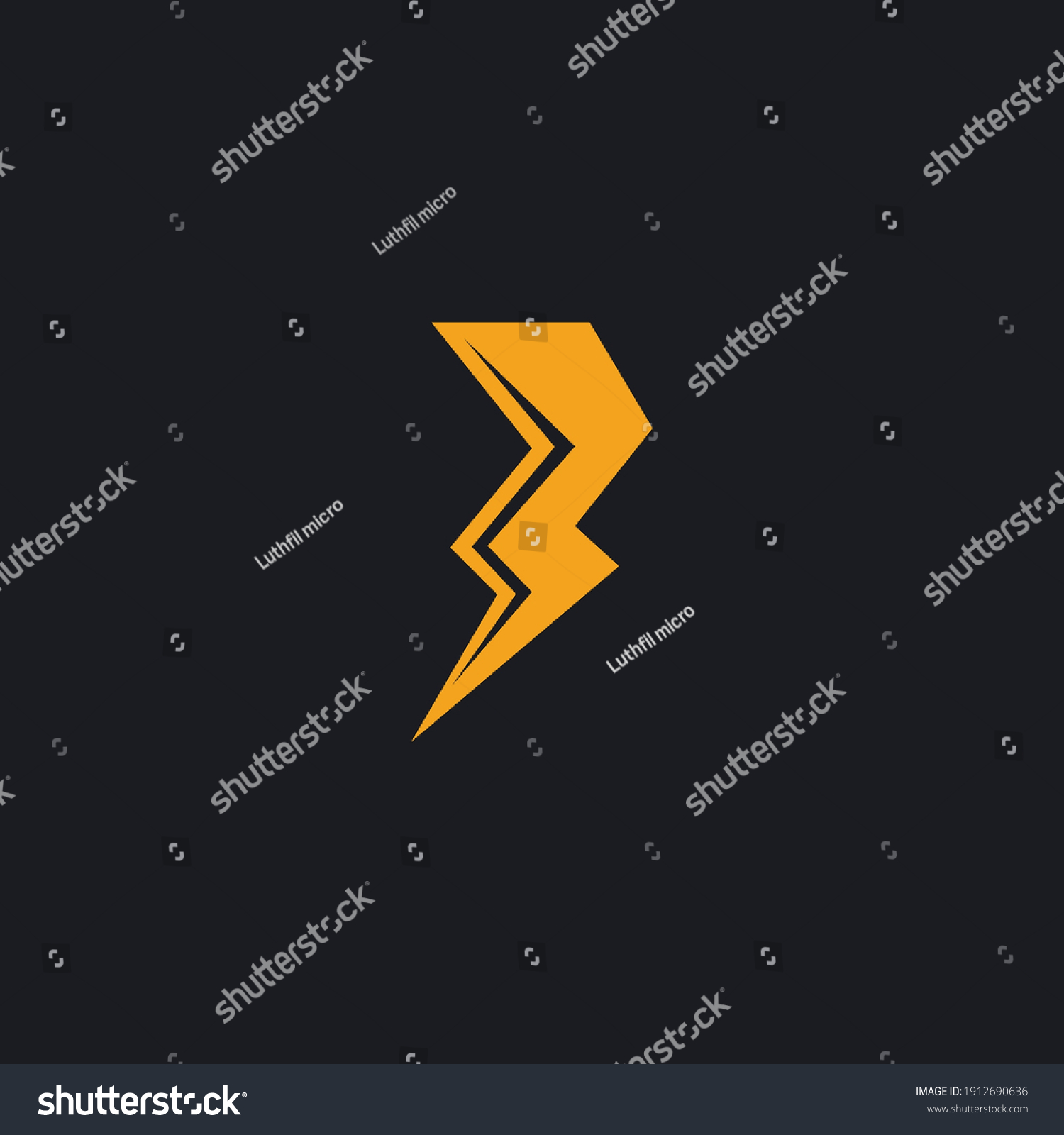 Thunderbolt Logo Symbol Vector Stock Vector (Royalty Free) 1912690636 ...