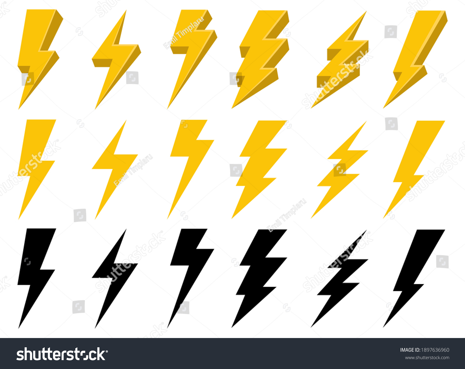 Thunderbolt Vector Design Illustration Isolated On: เวกเตอร์สต็อก (ปลอด ...