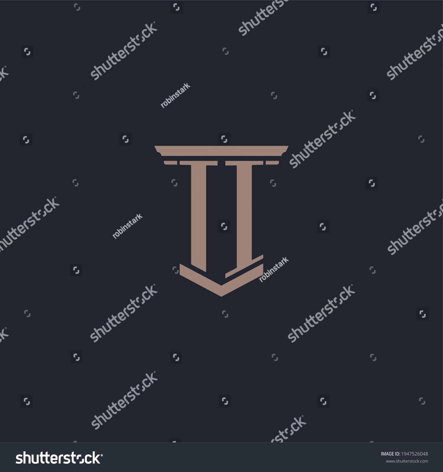 Ti Initial Monogram Logo Pillar Style Stock Vector (Royalty Free ...
