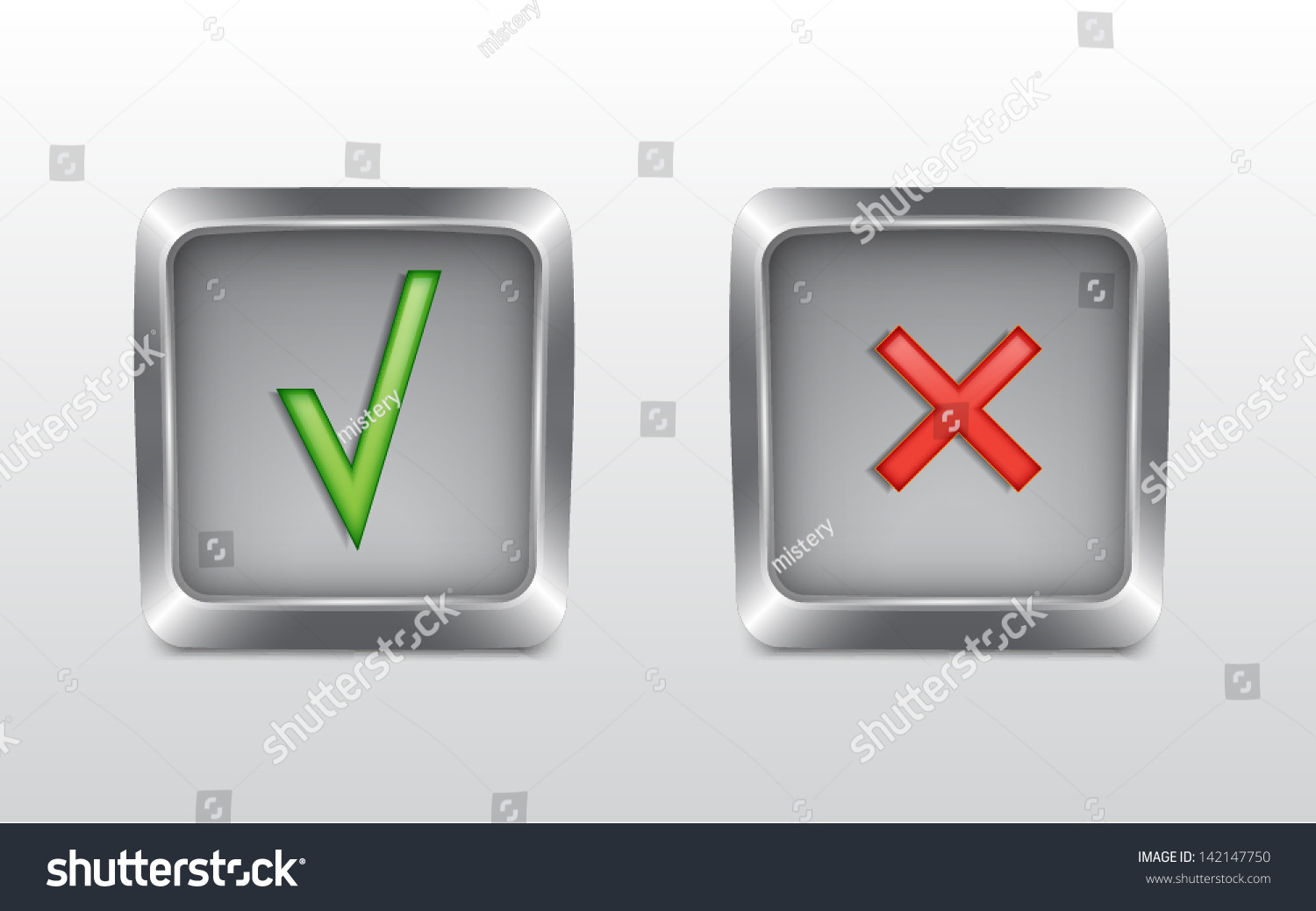 Tick Cross Buttons Eps10 Vector Stock Vector (Royalty Free) 142147750 ...