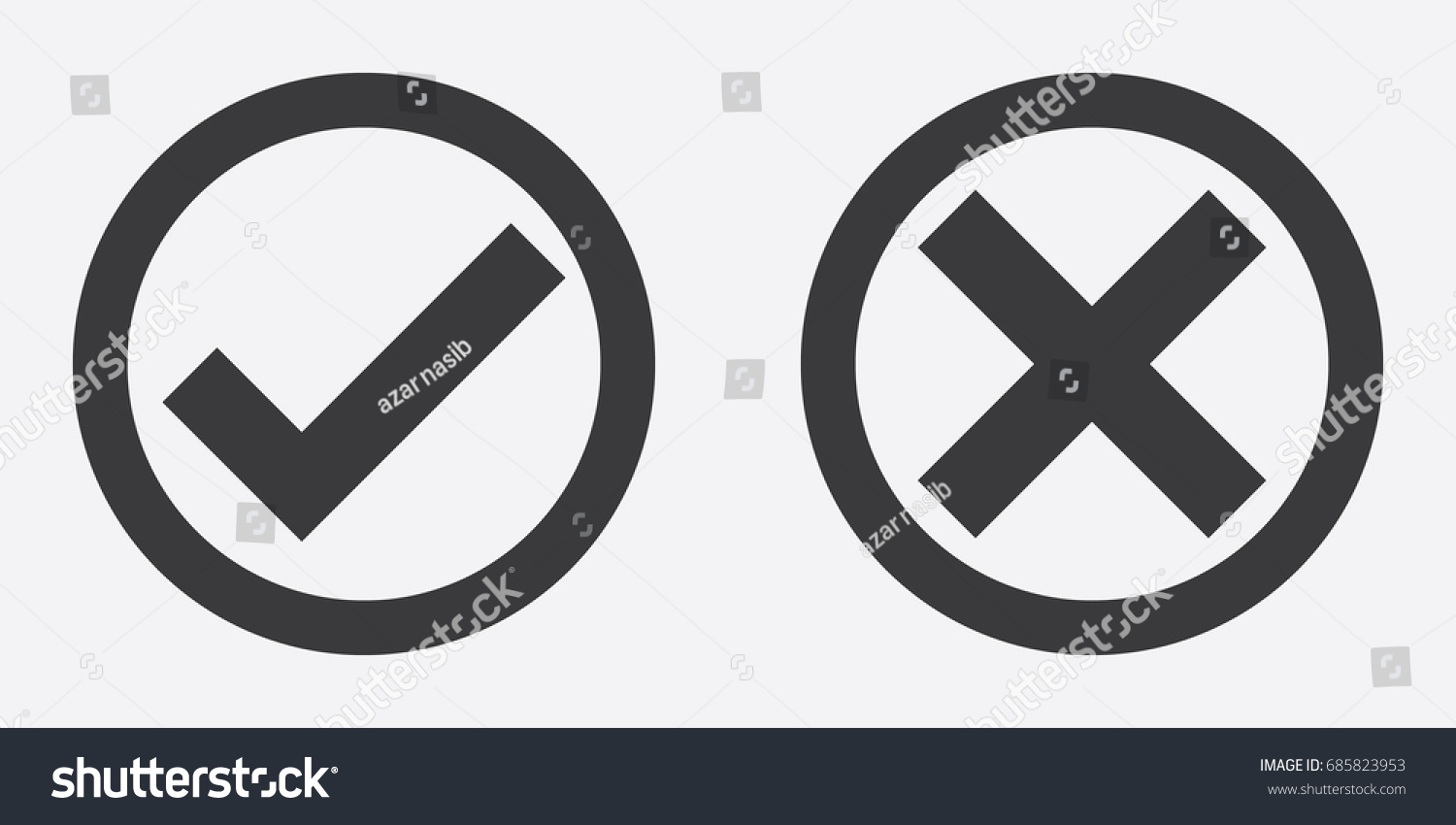 Tick Reject Vector Icons Stock Vector (Royalty Free) 685823953 ...