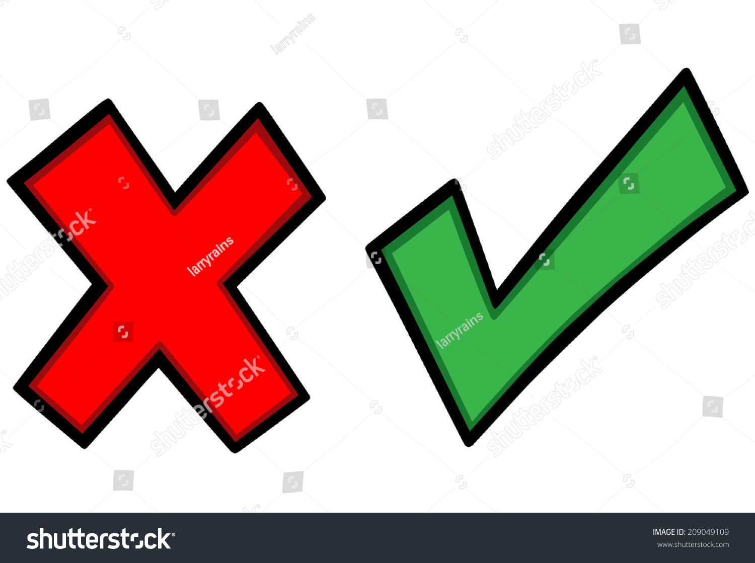 Tick Cross Icons Stock Vector (Royalty Free) 209049109