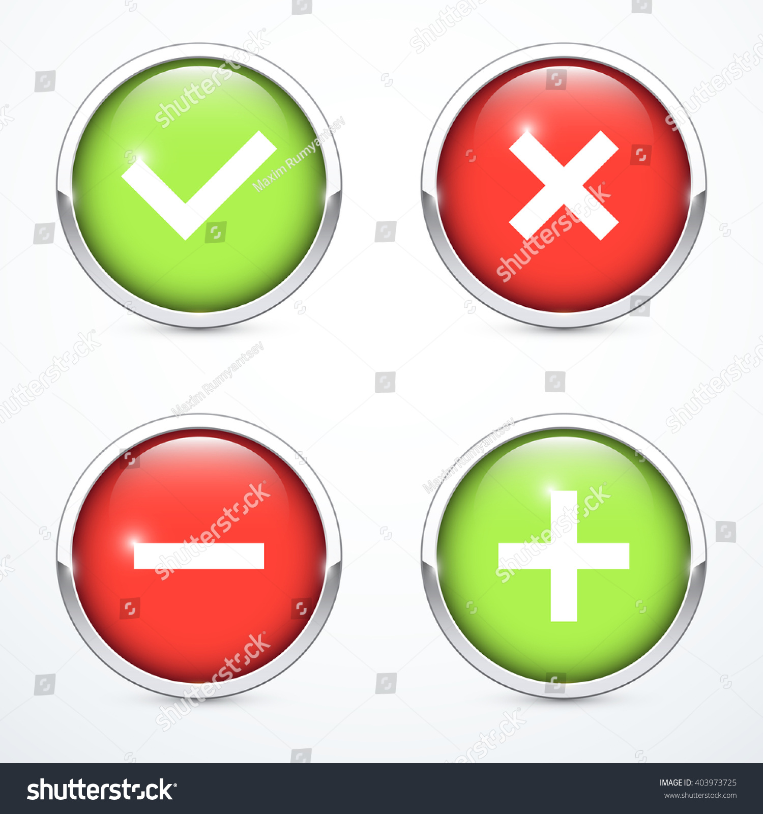 Tick Cross Plus Minus Icon Set: Vector có sẵn (miễn phí bản quyền ...