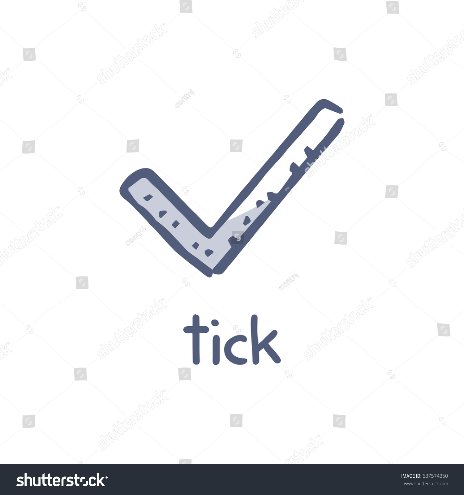 Tick Doodle Icon Stock Vector (Royalty Free) 637574350
