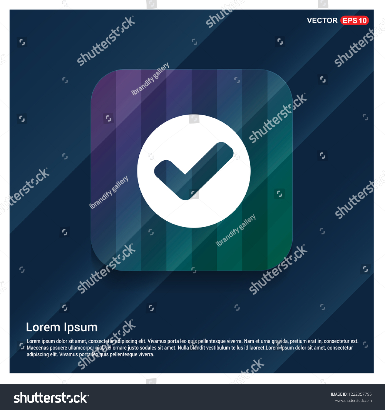 Tick Icon Free Vector Icon: เวกเตอร์สต็อก (ปลอดค่าลิขสิทธิ์) 1222057795 ...