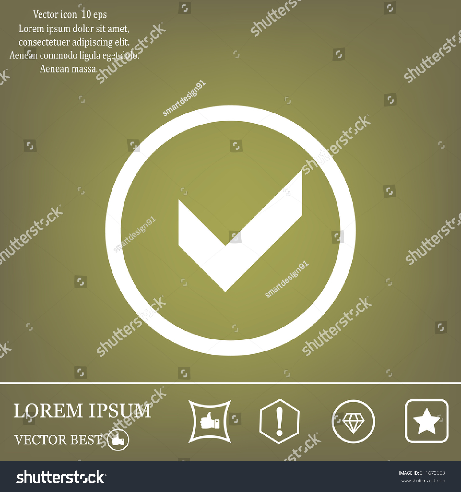 Tick Icon Vector Illustration Flat Design: เวกเตอร์สต็อก (ปลอดค่า ...
